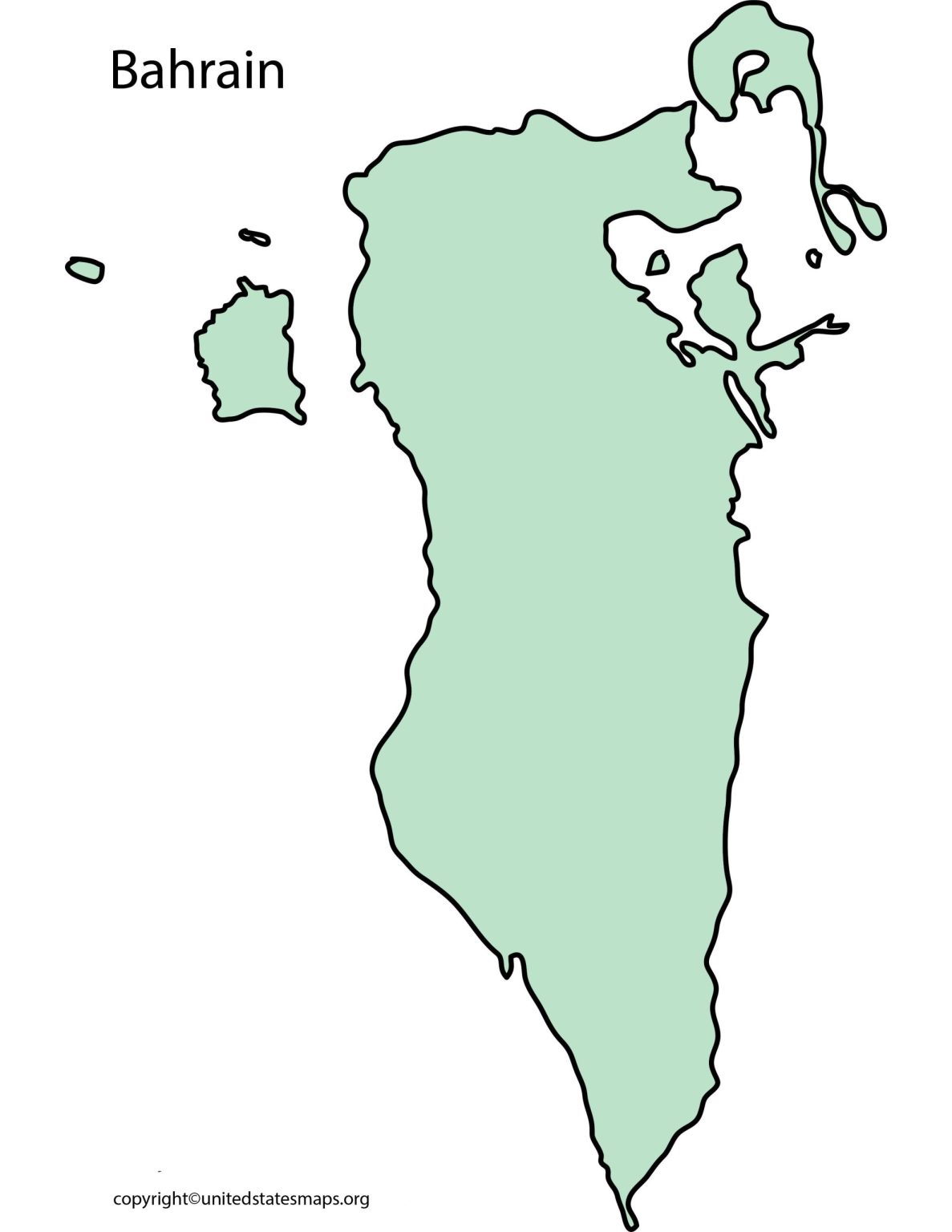 Blank Bahrain Map | Blank Outline Map of Bahrain