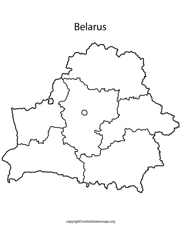 Blank Belarus Map | Blank Outline Map of Belarus