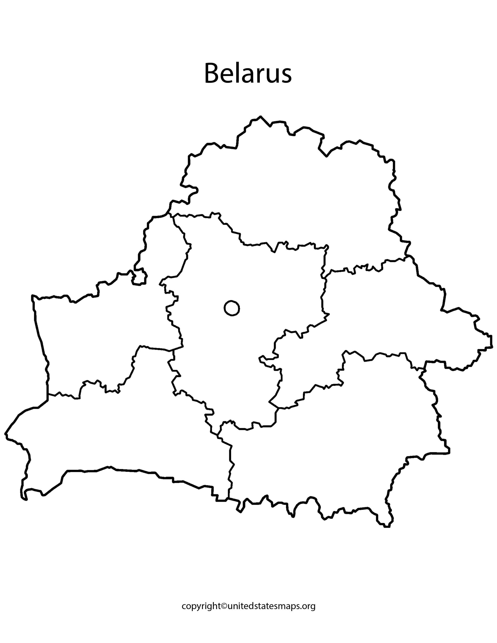 Blank Belarus Map | Blank Outline Map of Belarus