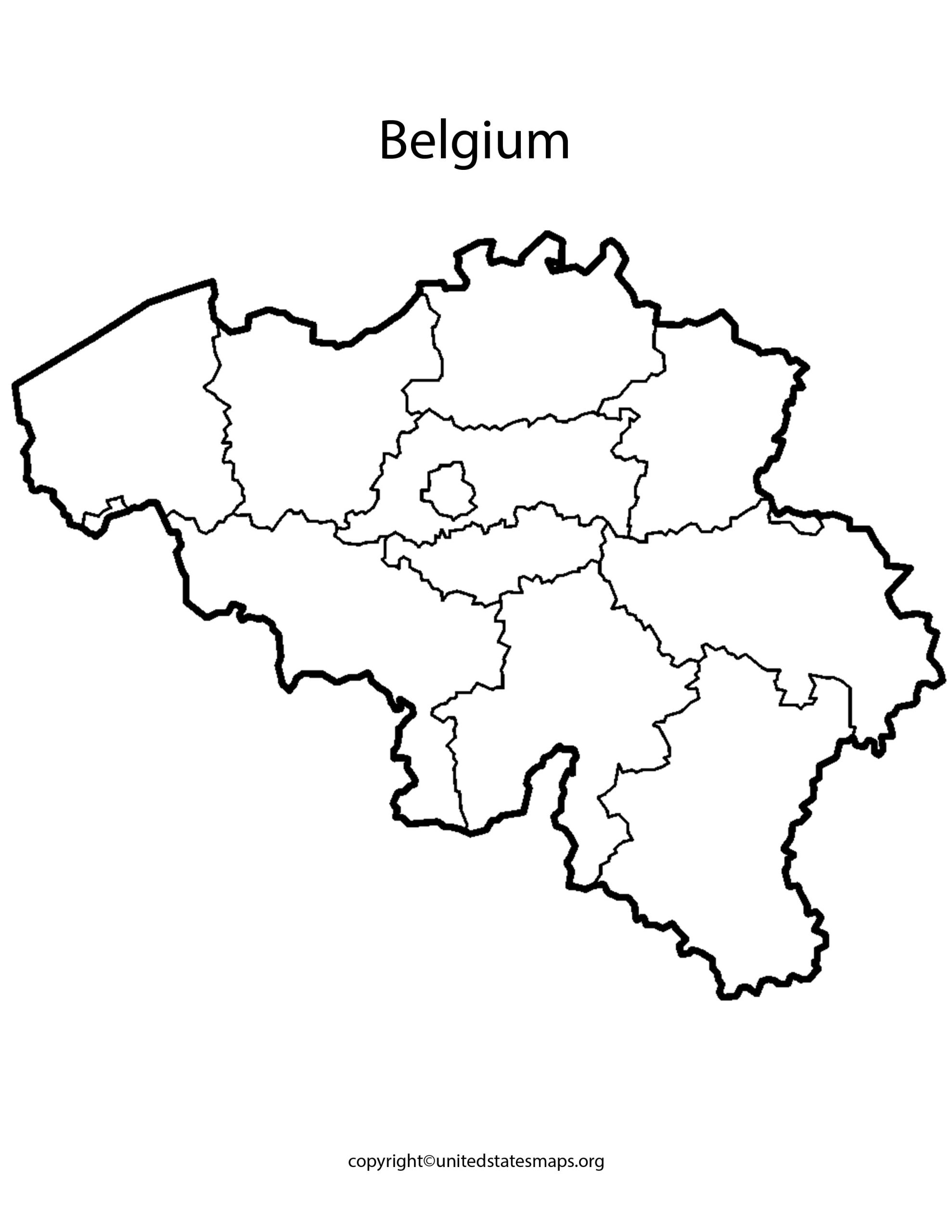 Blank Belgium Map | Blank Outline Map of Belgium