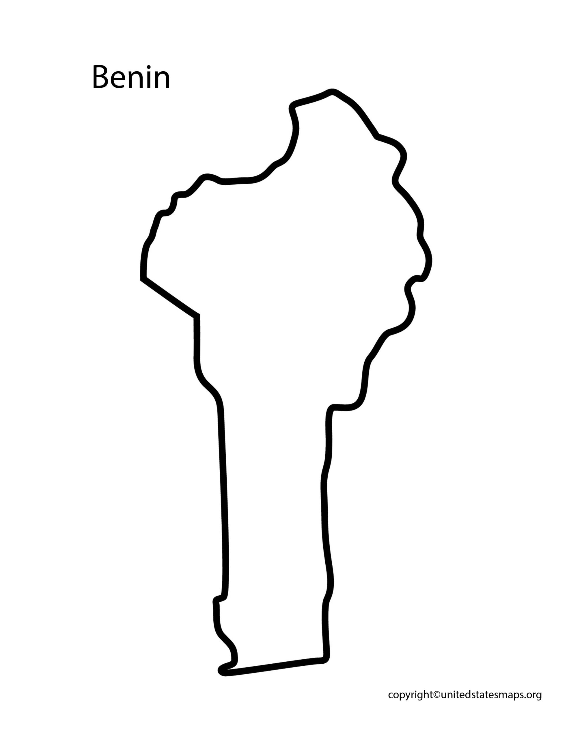 Blank Benin Map | Blank Outline Map of Benin