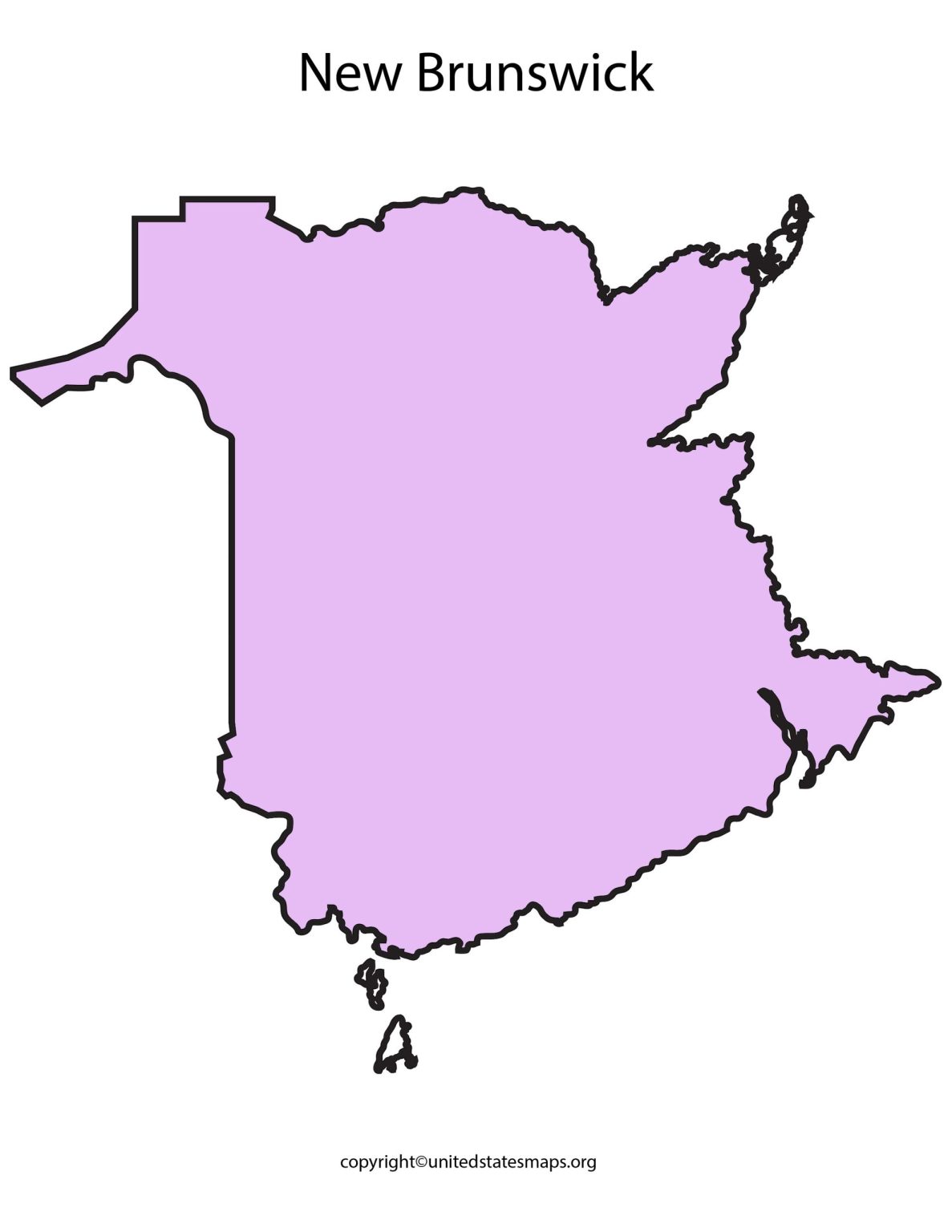 Blank New Brunswick Map | Blank Map of New Brunswick