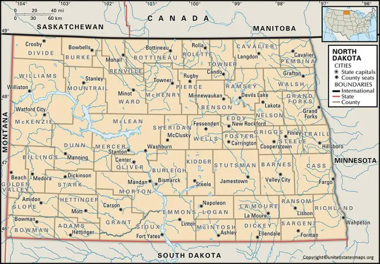 North Dakota County Map | County Map of North Dakota