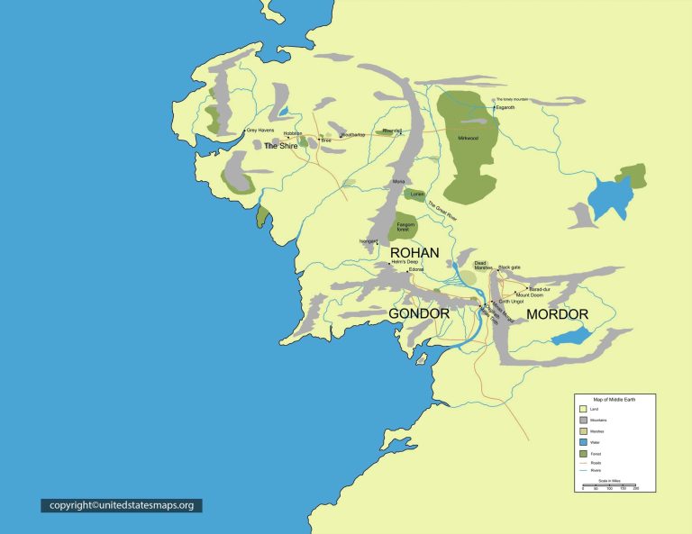 Middle Earth Map | Middle Earth World Map
