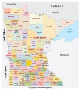 Minnesota County Map | Map of Minnesota Counties with Cities