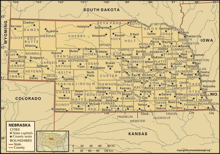 Nebraska County Map | County Map of Nebraska