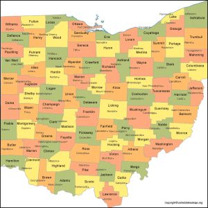 Ohio County Map | Map of Ohio Counties with Cities