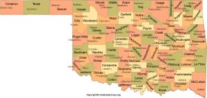 Oklahoma County Map | Map of Oklahoma Counties