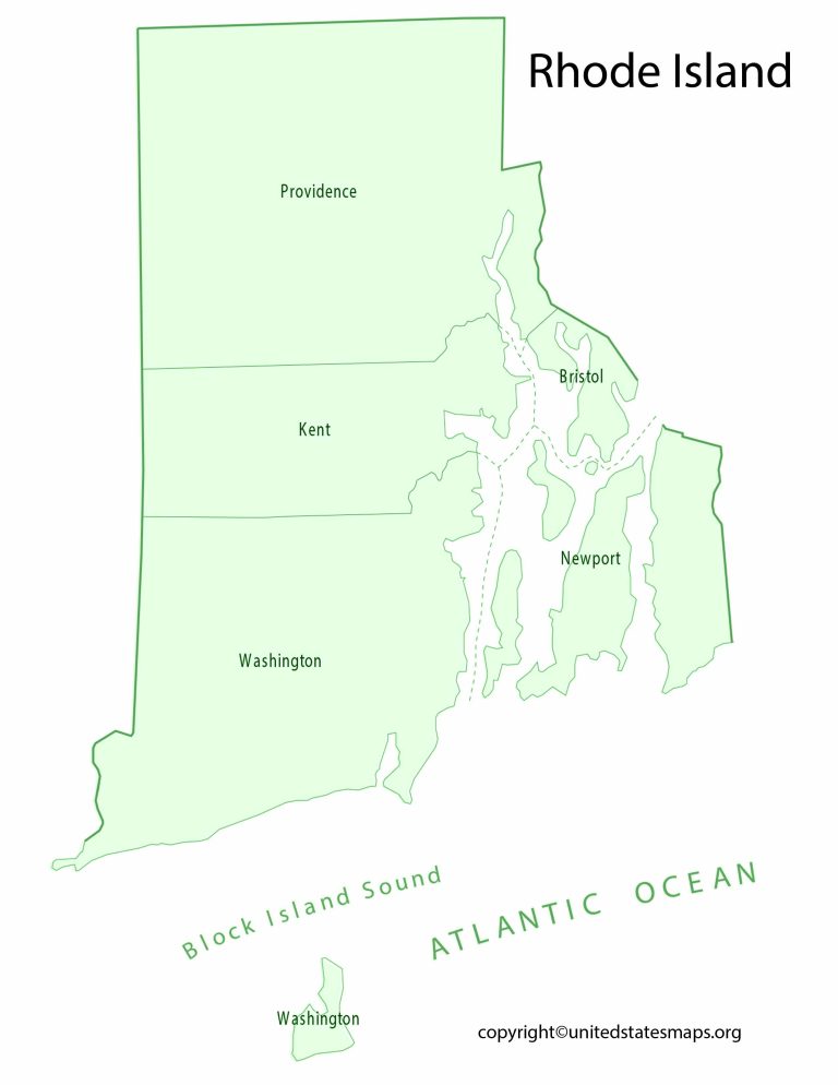 Rhode Island County Map | County Map of Rhode Island