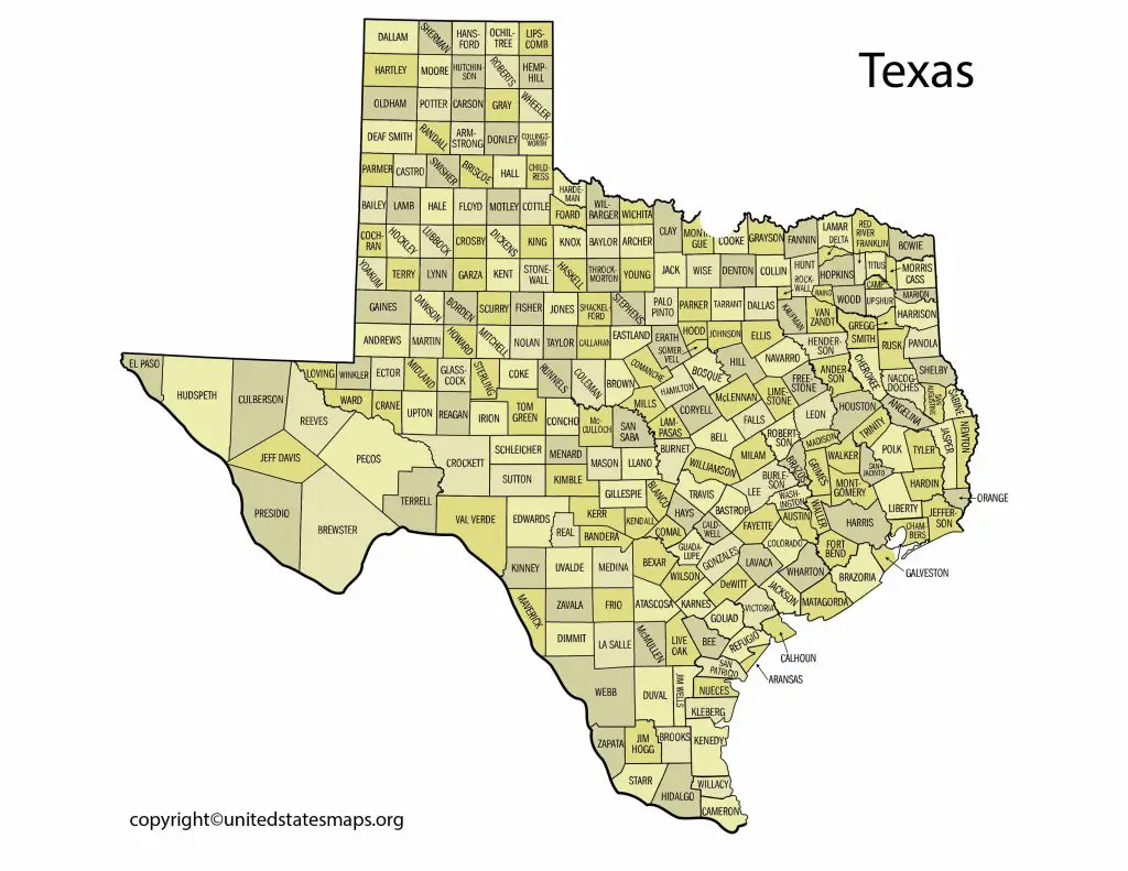 Texas County Map Map Of Texas Counties With Cities Texas County Map Map Of Texas Counties With Cities