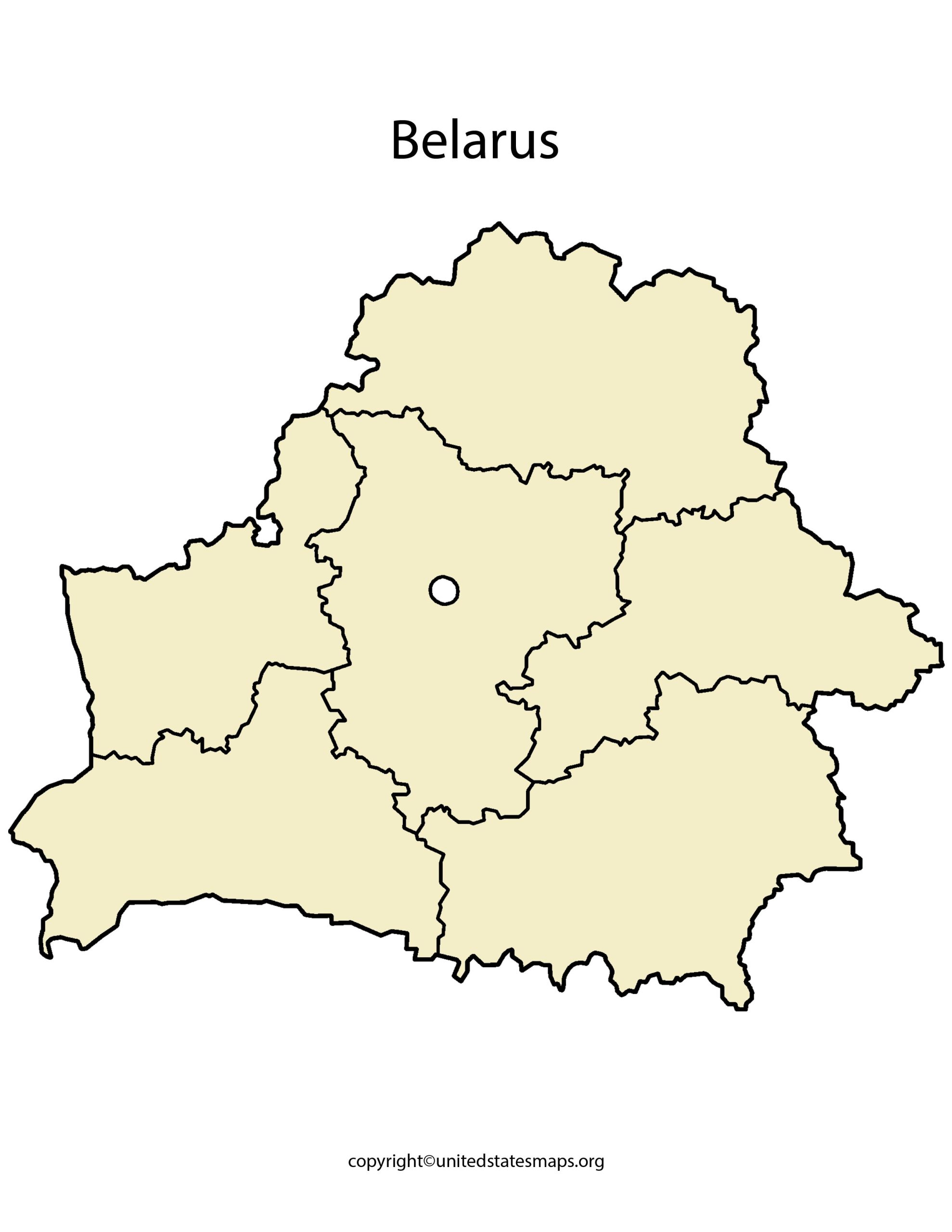 Blank Belarus Map | Blank Outline Map of Belarus