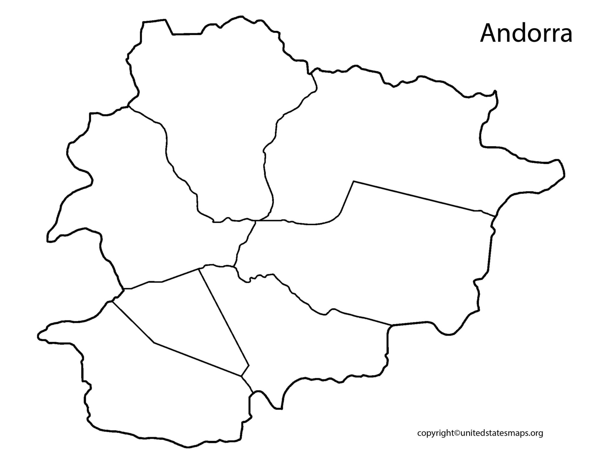 Blank Andorra Map | Printable Blank Map of Andorra