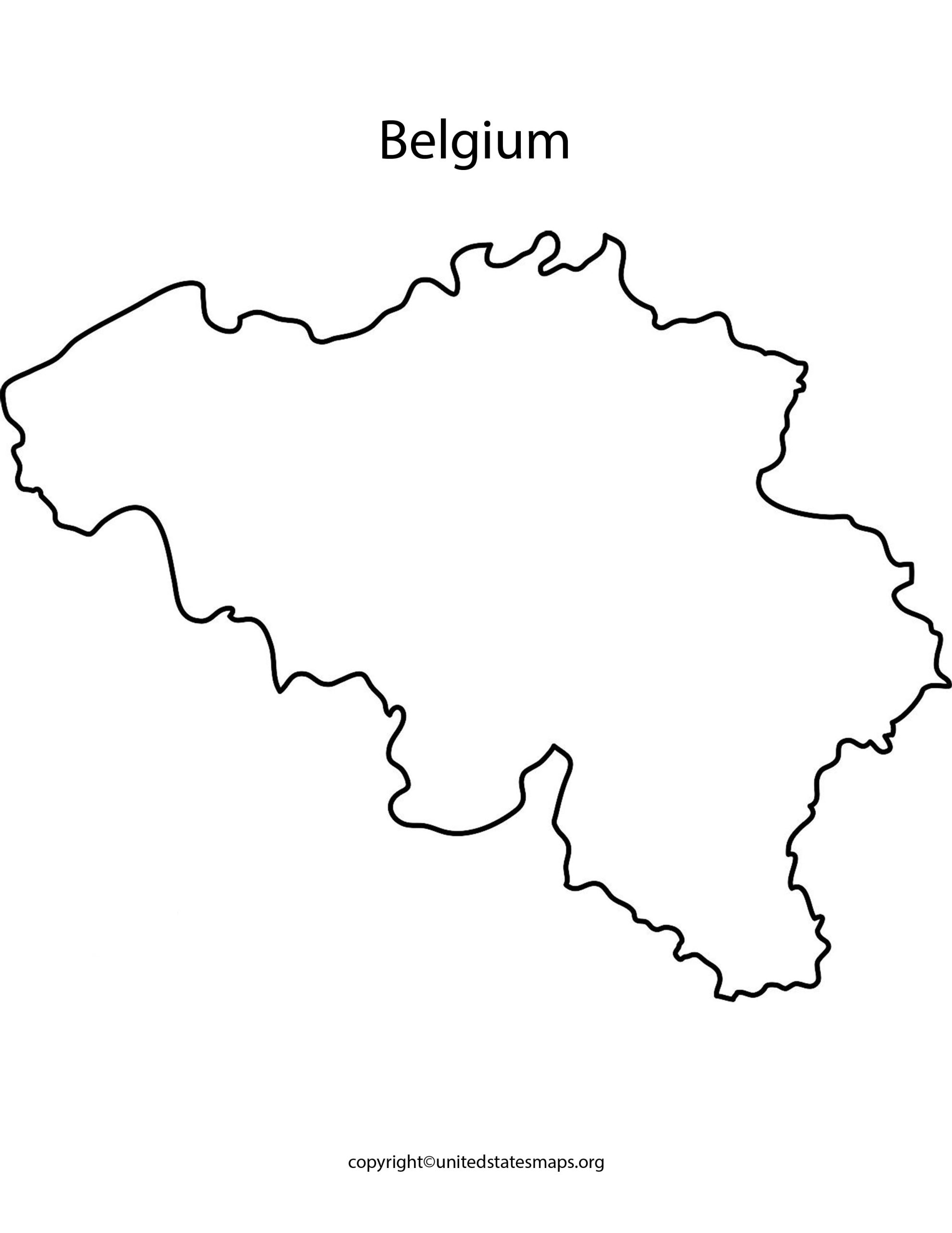 Blank Belgium Map | Blank Outline Map of Belgium