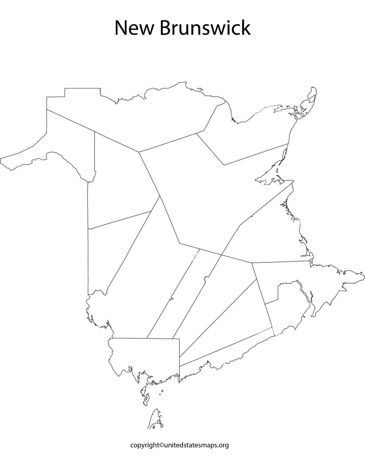 Blank New Brunswick Map | Blank Map of New Brunswick