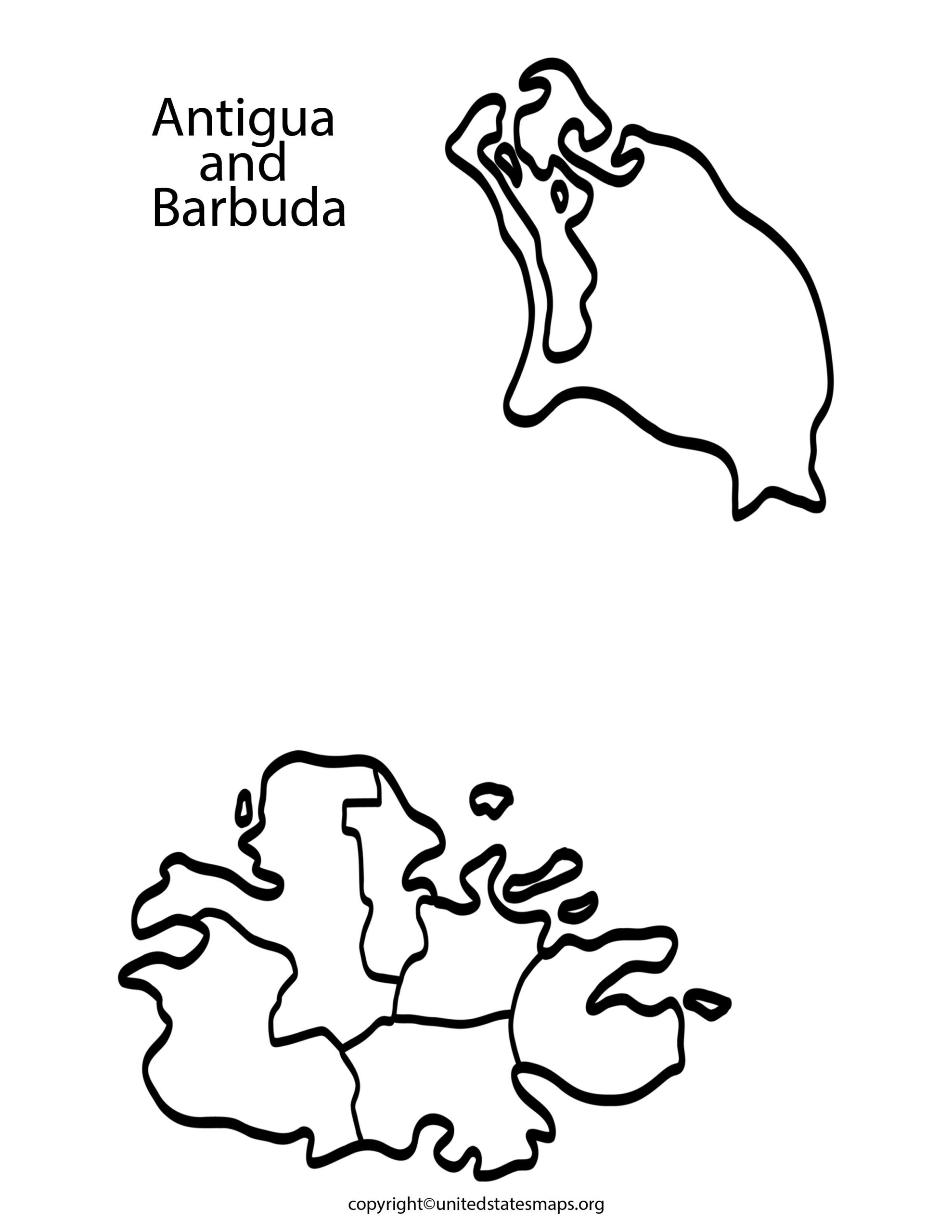 Blank Antigua and Barbuda Map Outline [Printable]