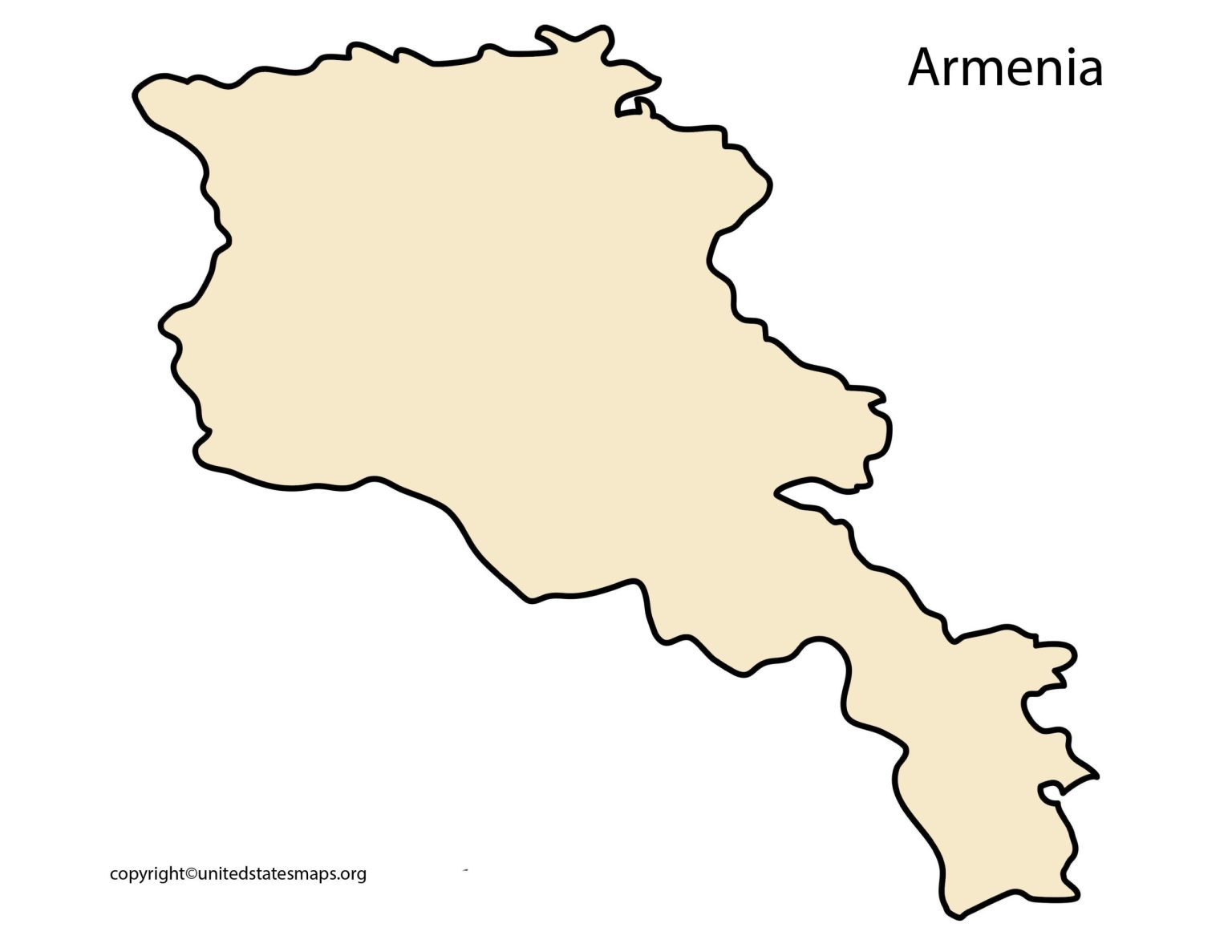 Blank Armenia Map | Blank Outline Map of Armenia