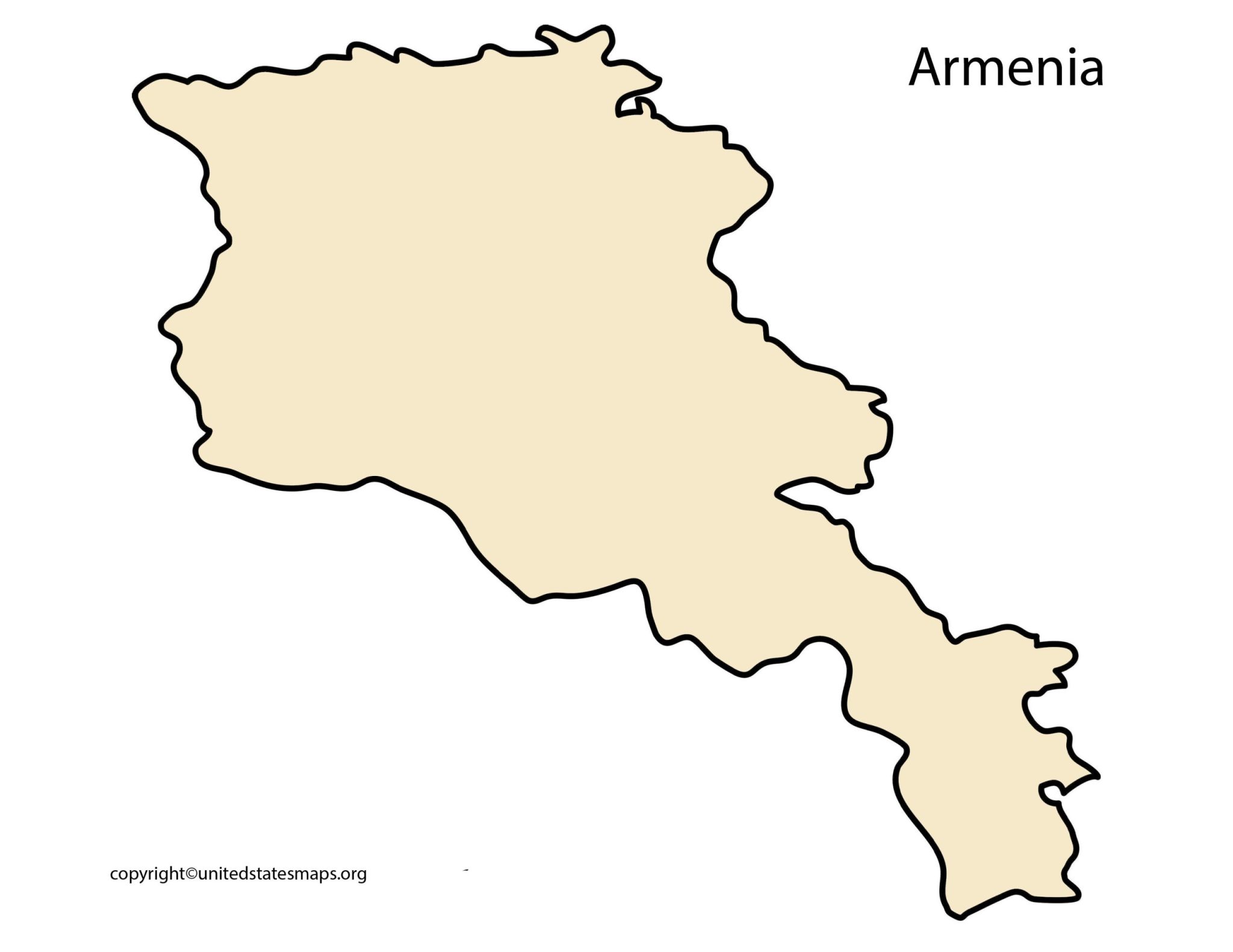 Blank Armenia Map | Blank Outline Map of Armenia