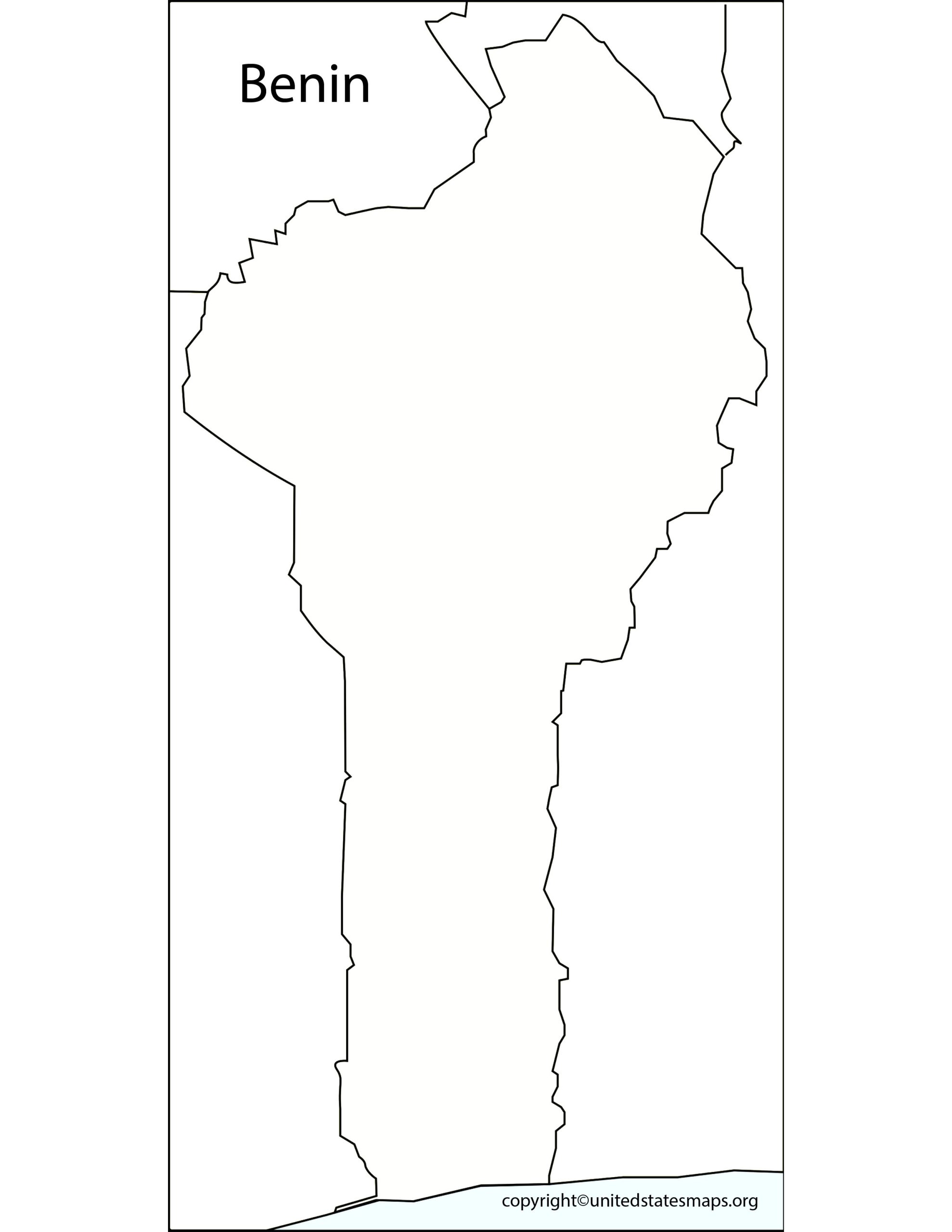 Blank Benin Map | Blank Outline Map of Benin
