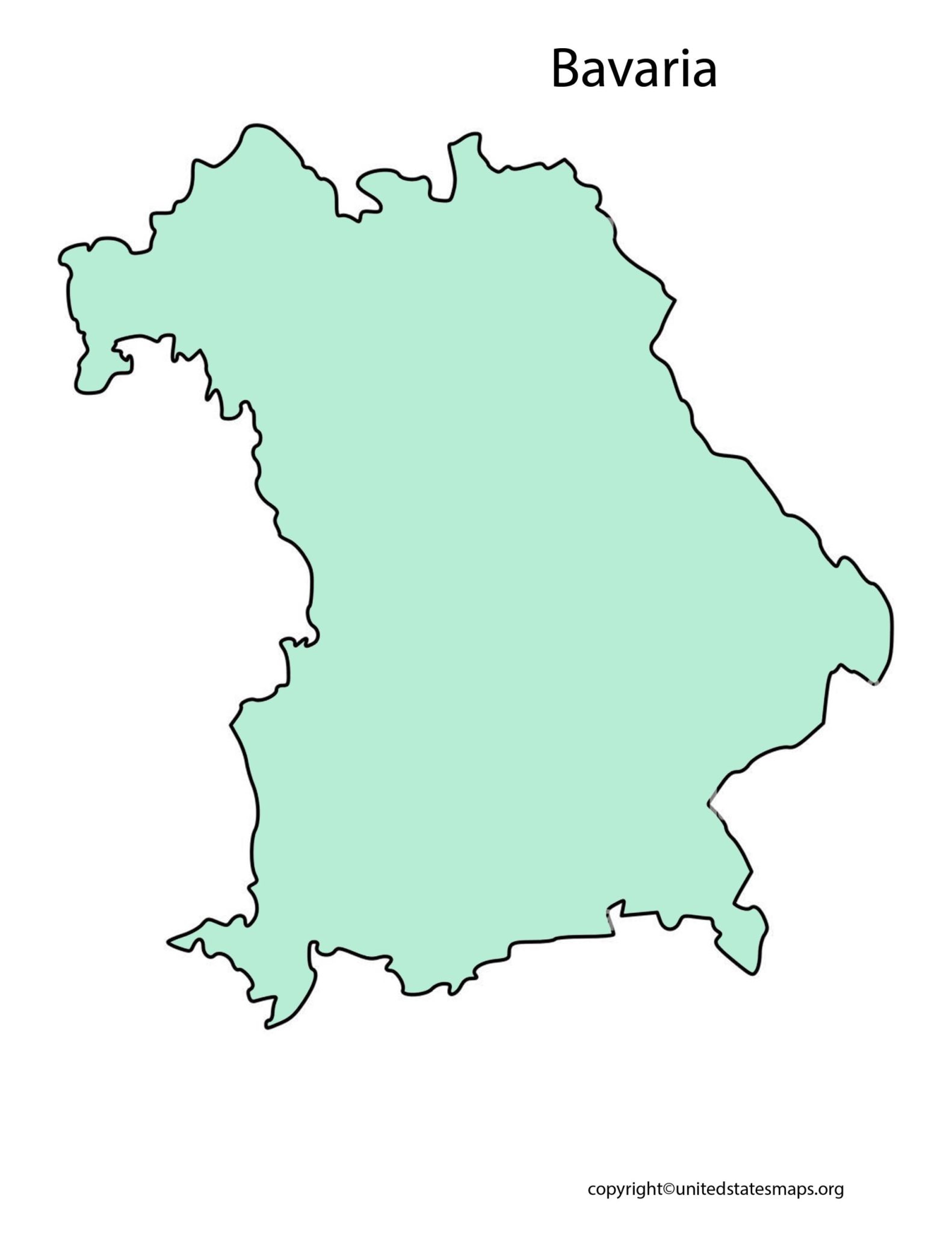 Blank Bavaria Map | Blank Outline Map of Bavaria