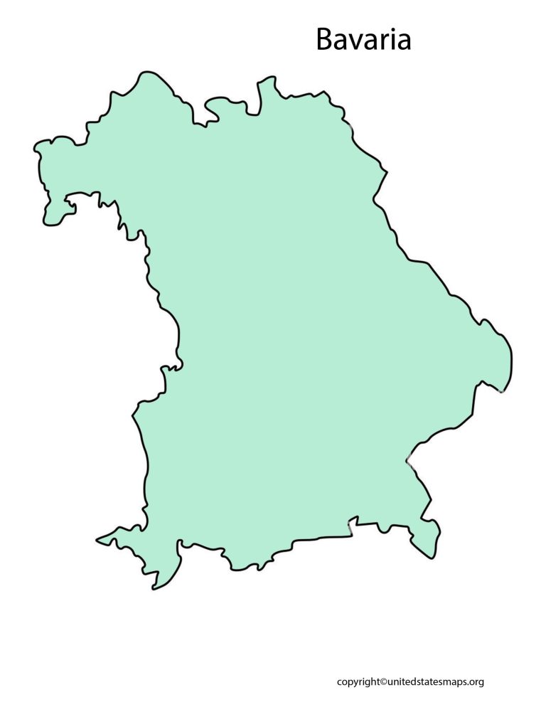 Blank Bavaria Map | Blank Outline Map of Bavaria