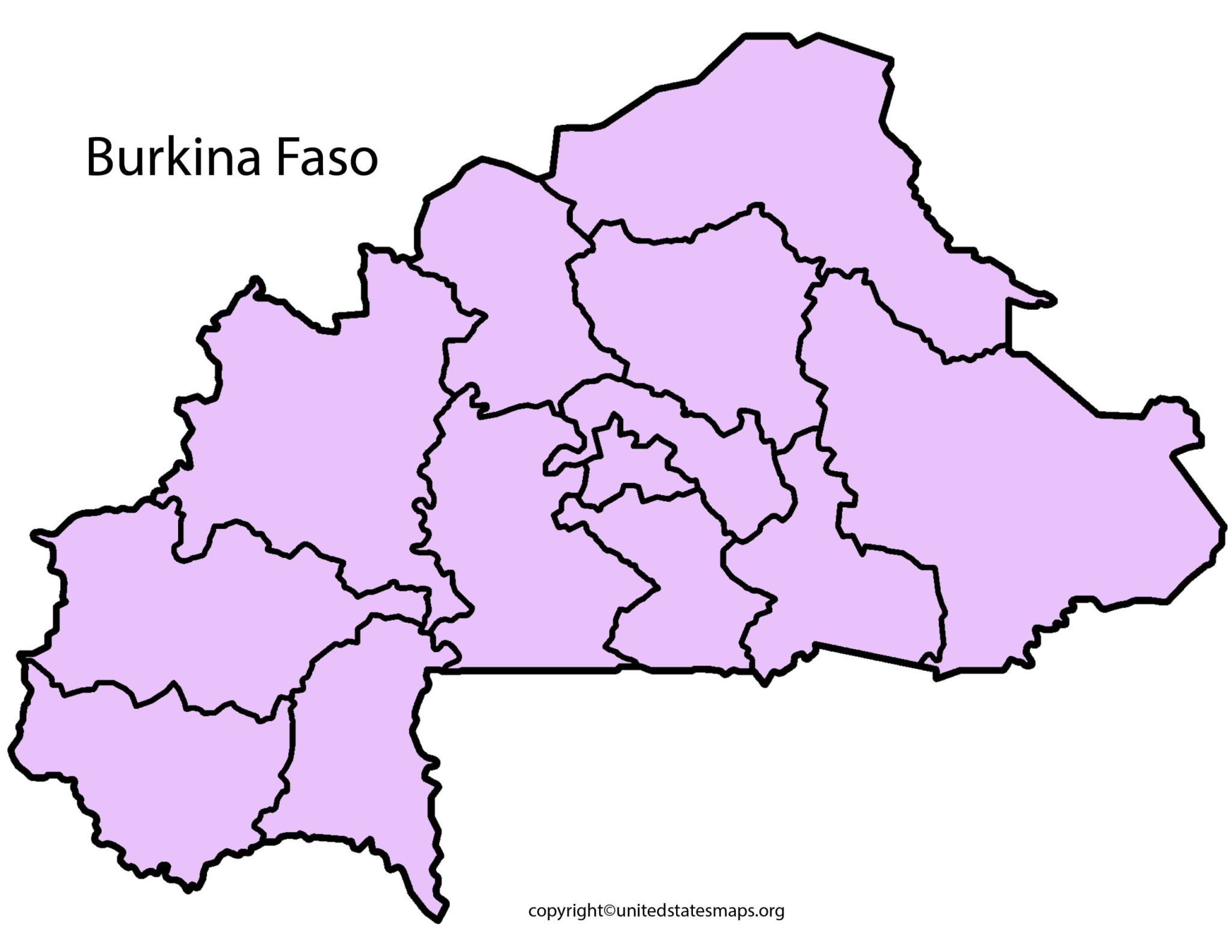 Blank Burkina Faso Map | Map of Upper Volta Blank