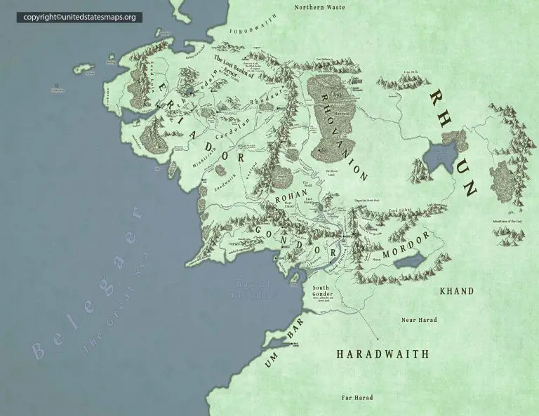 Middle Earth Map | Middle Earth World Map