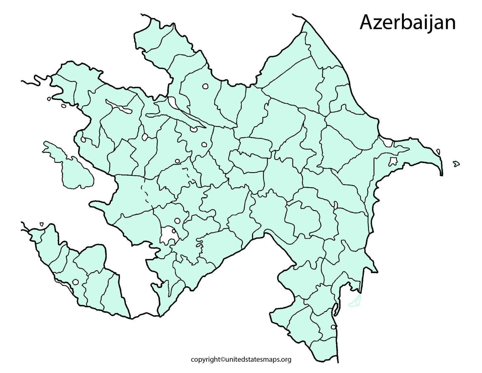 Blank Azerbaijan Map | Map of Azerbaijan Blank