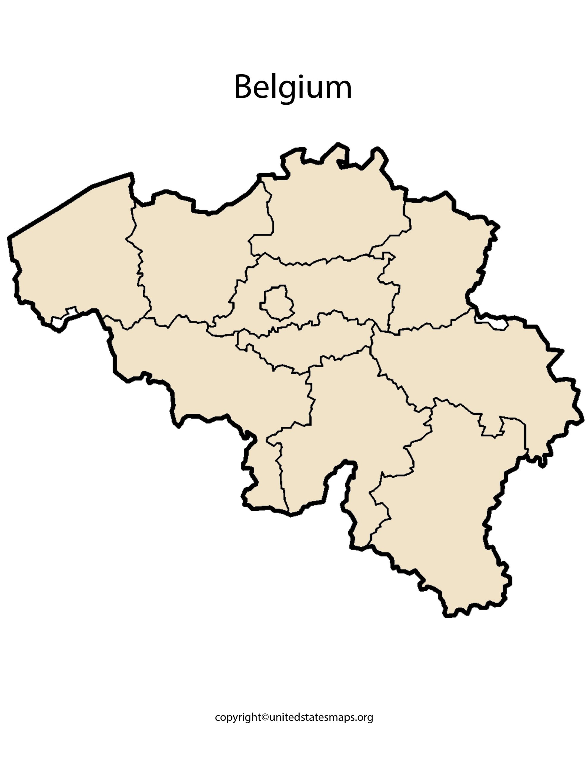 Blank Belgium Map | Blank Outline Map of Belgium