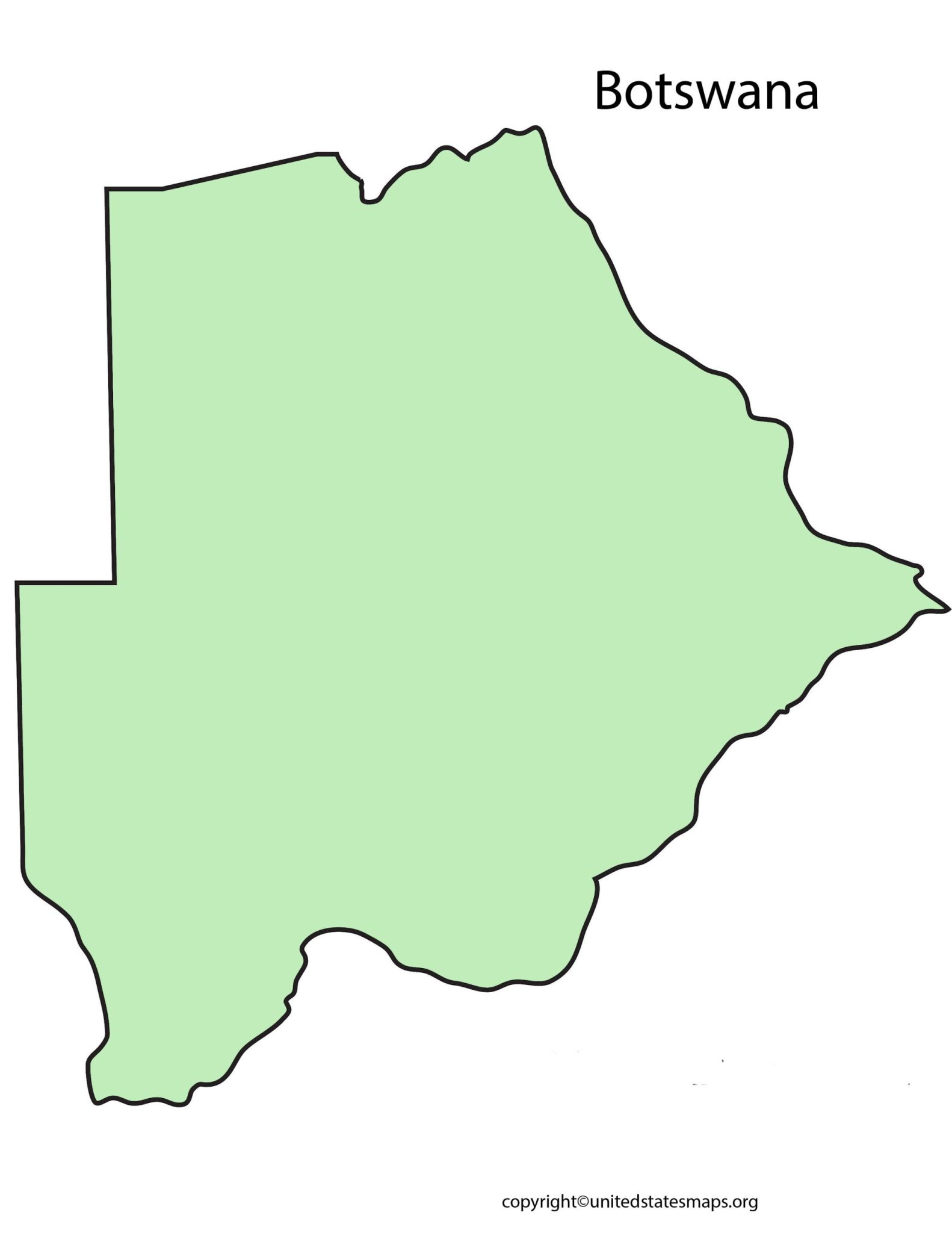 Blank Botswana Map | Map of Botswana Blank