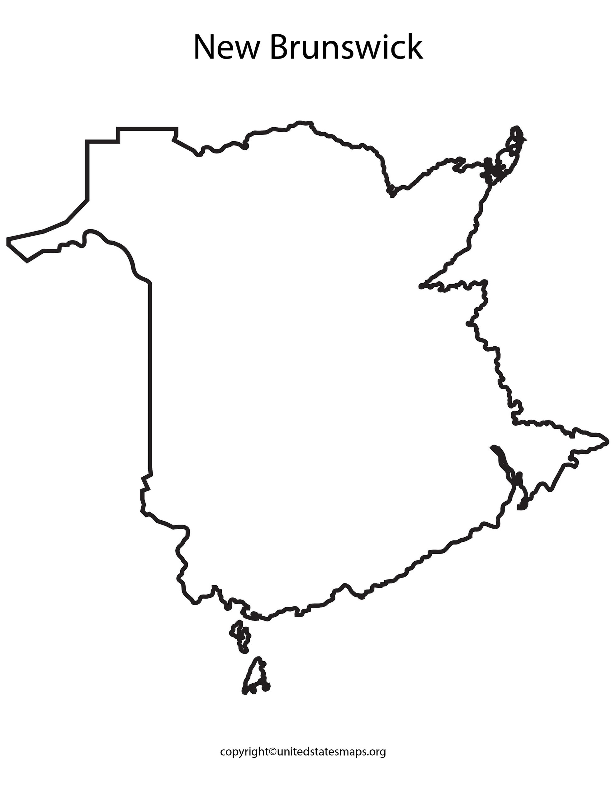 Blank New Brunswick Map | Blank Map of New Brunswick