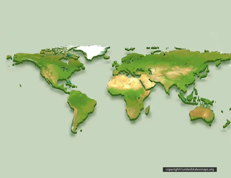 Earth Map 3D | 3D Map of the Earth [Printable PDF]