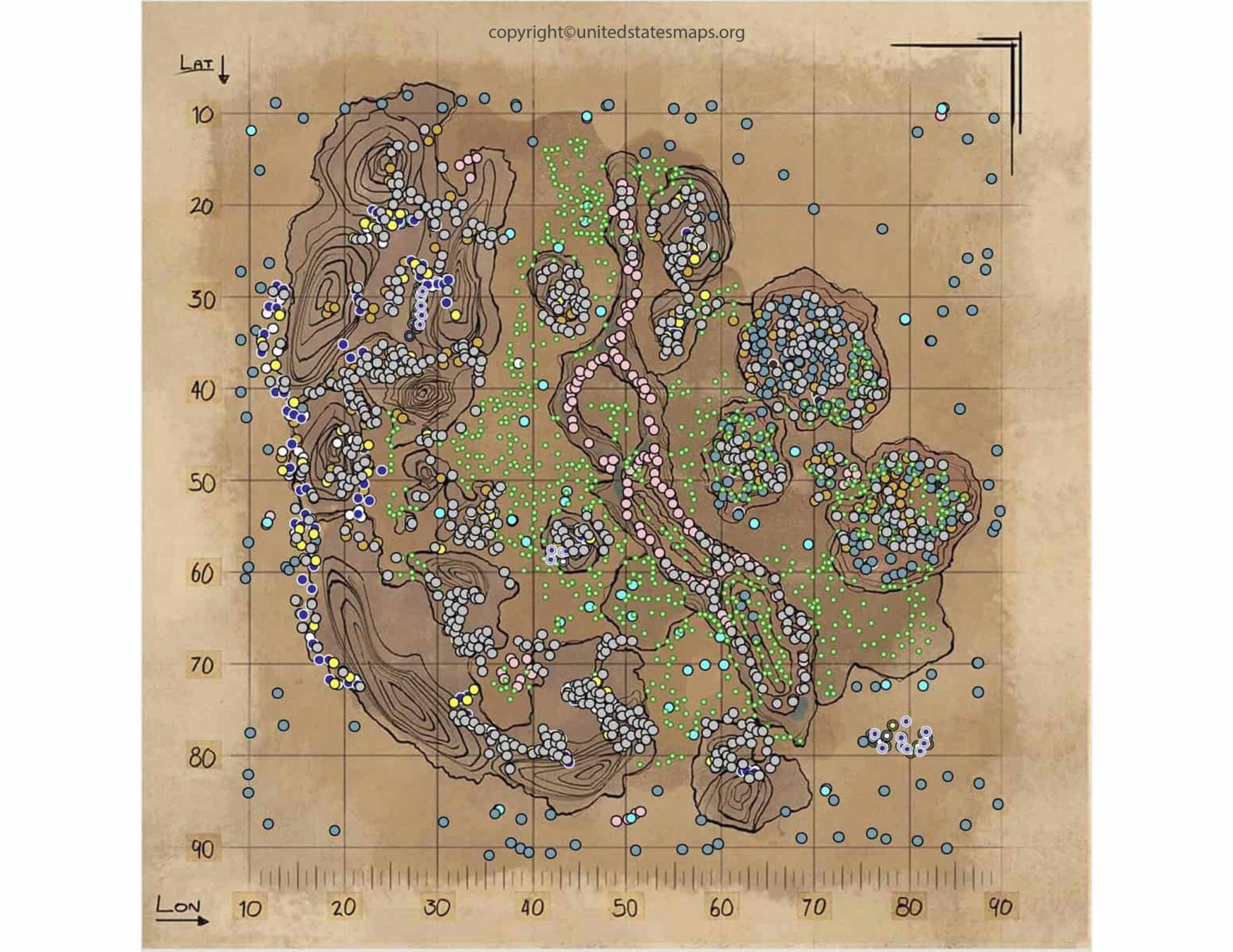Ark Scorched Earth Map | Scorched Earth Ark Map