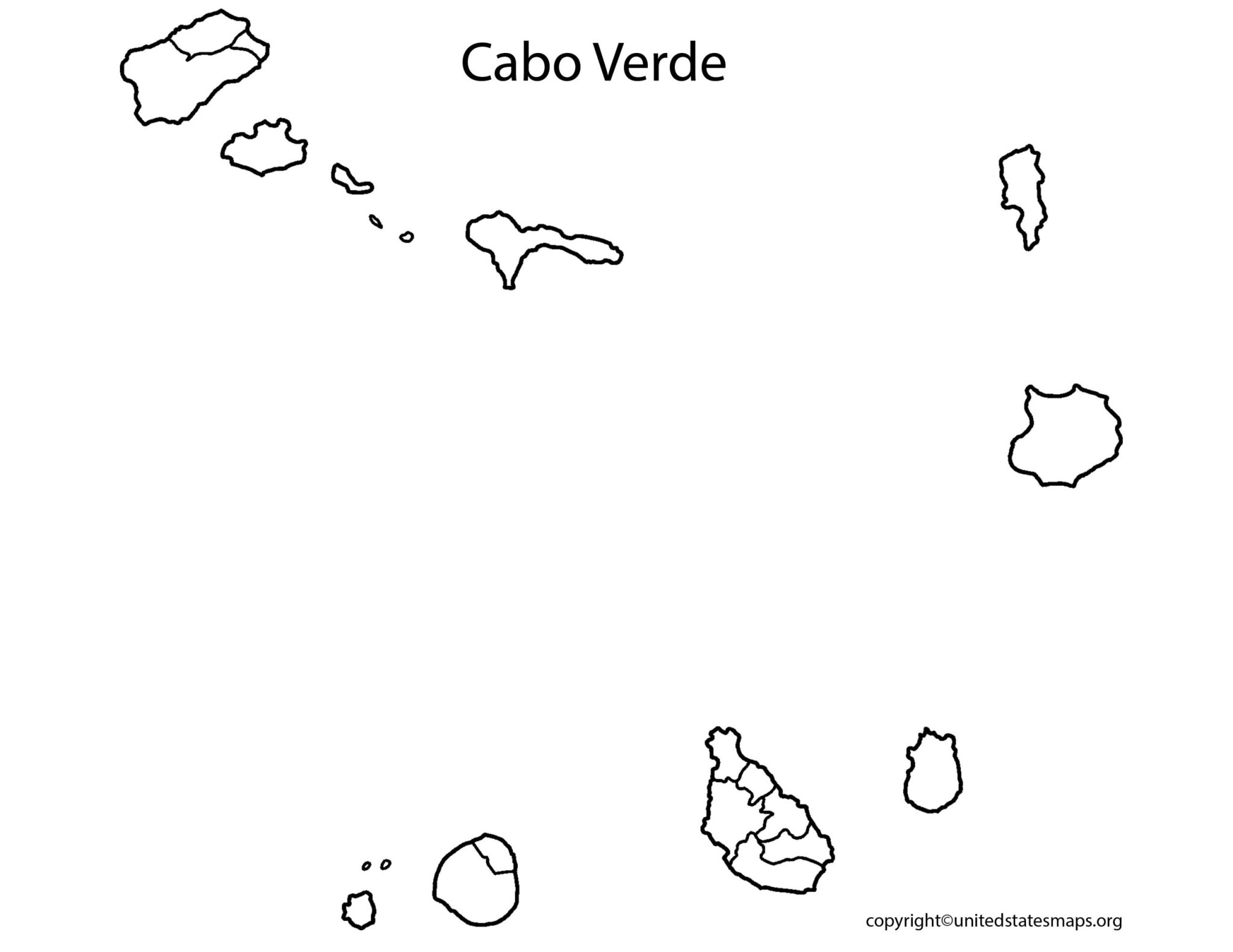 Blank Cabo Verde Map | Map of Cabo Verde Blank