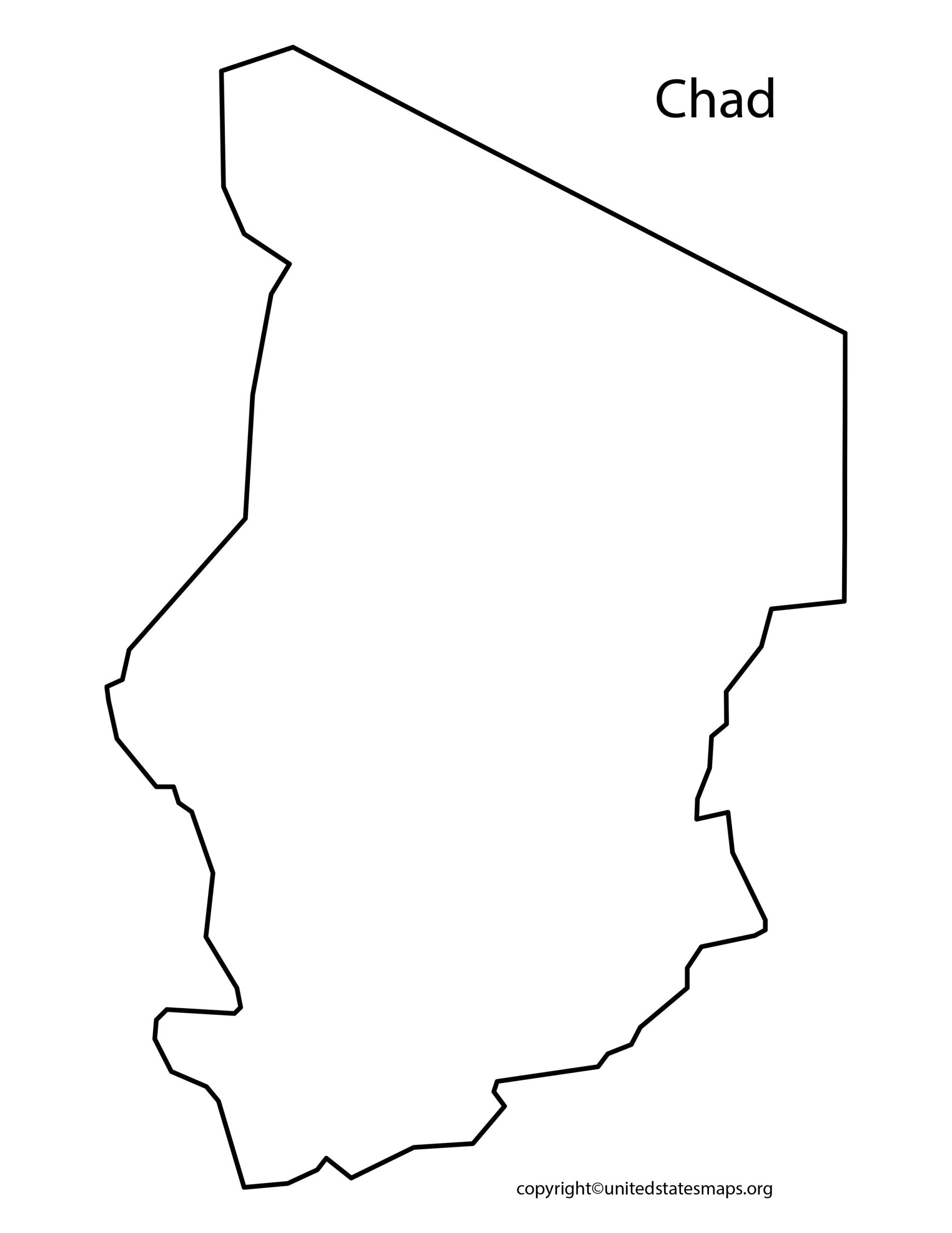 Blank Chad Map | Printable Blank Map of Chad