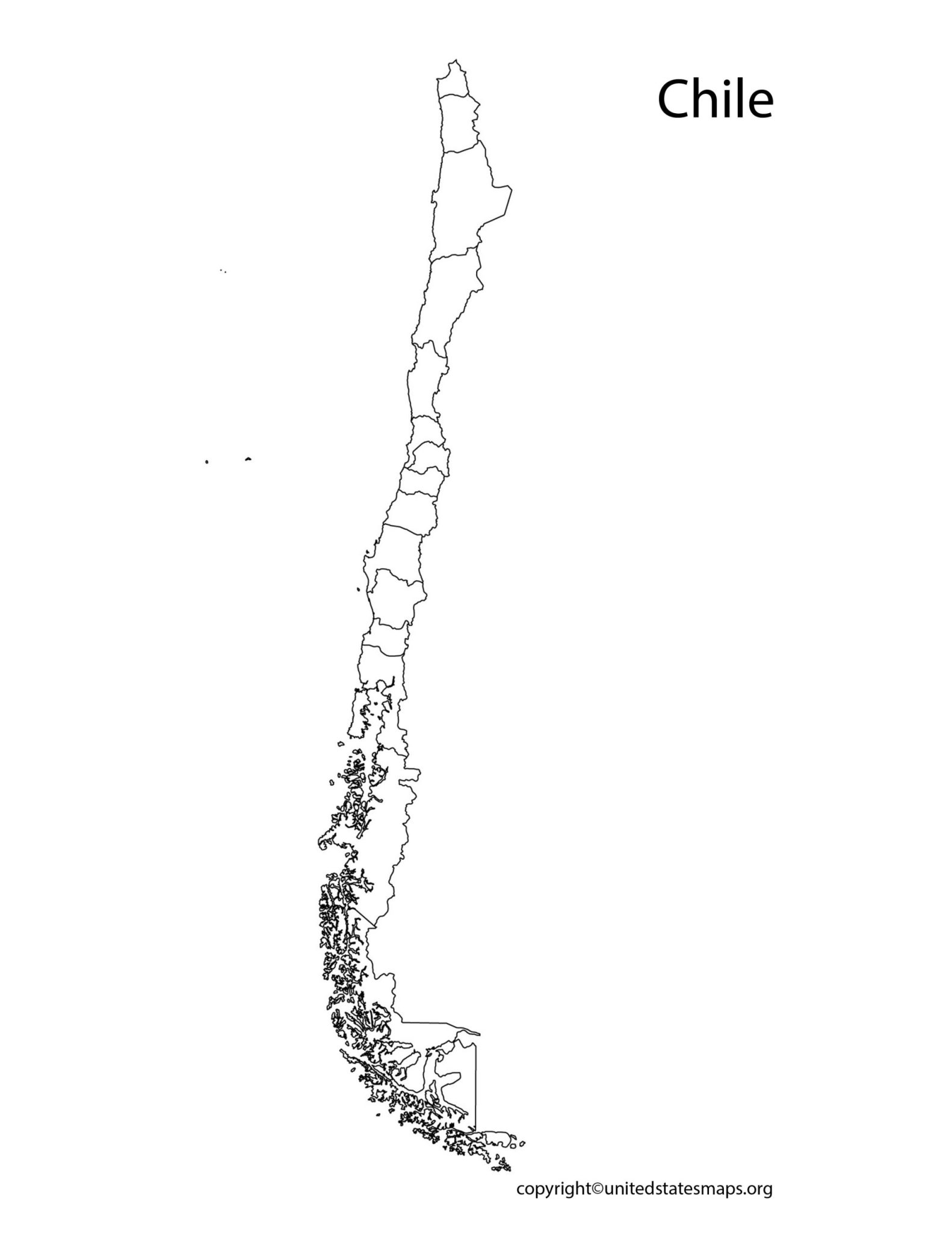 Blank Chile Map | Blank Outline Map of Chile