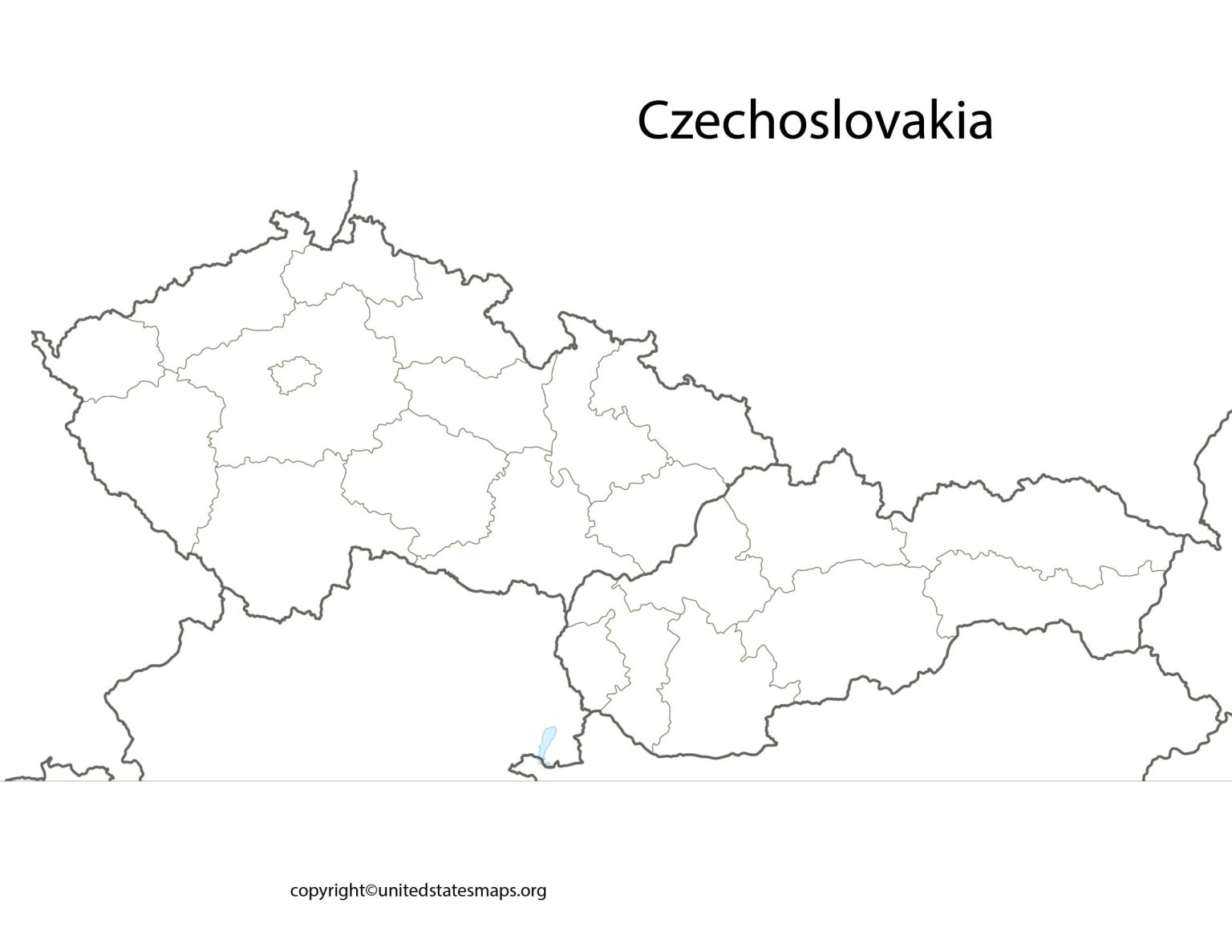 Blank Czechoslovakia Map | Map of Czechoslovakia Blank
