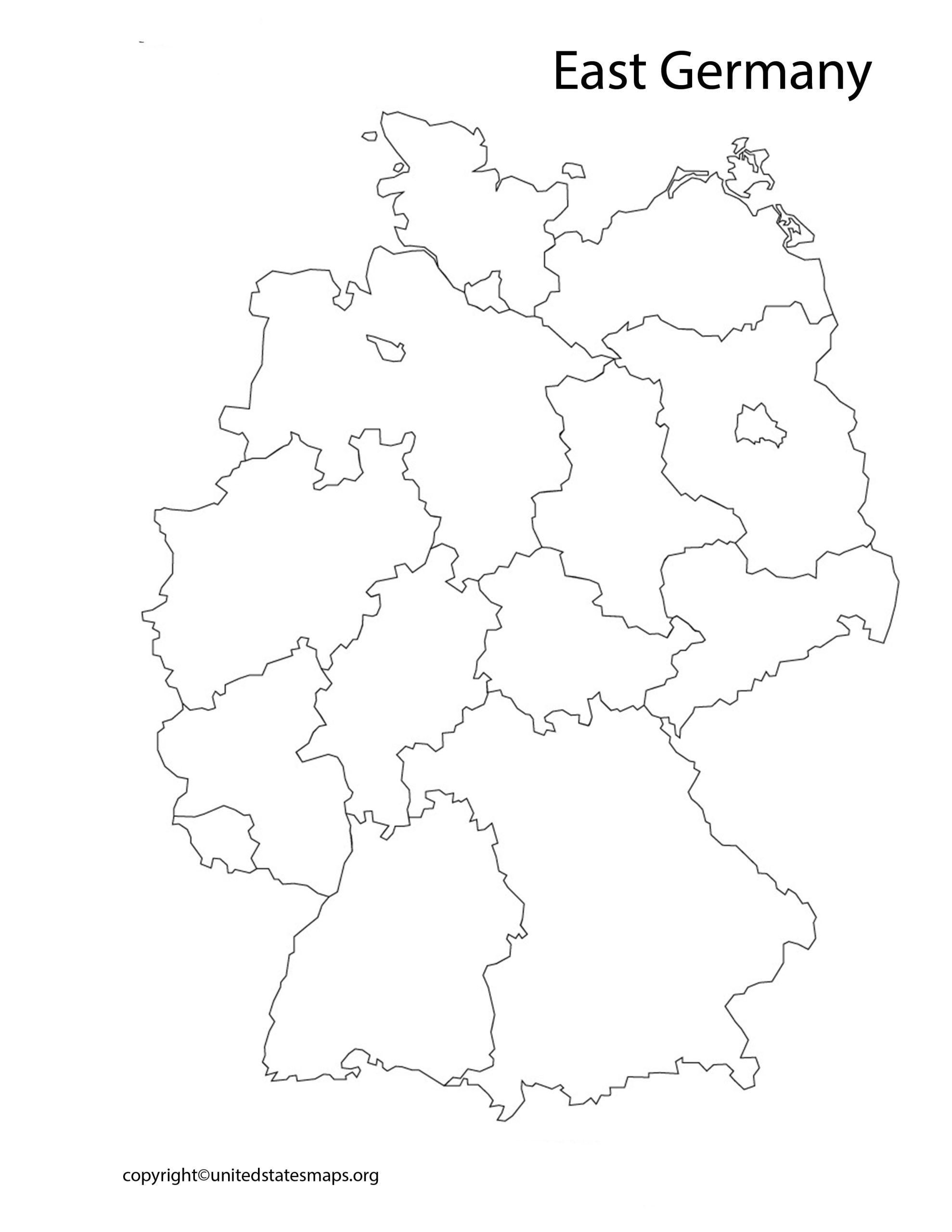 Blank East Germany Map | Map of East Germany Blank