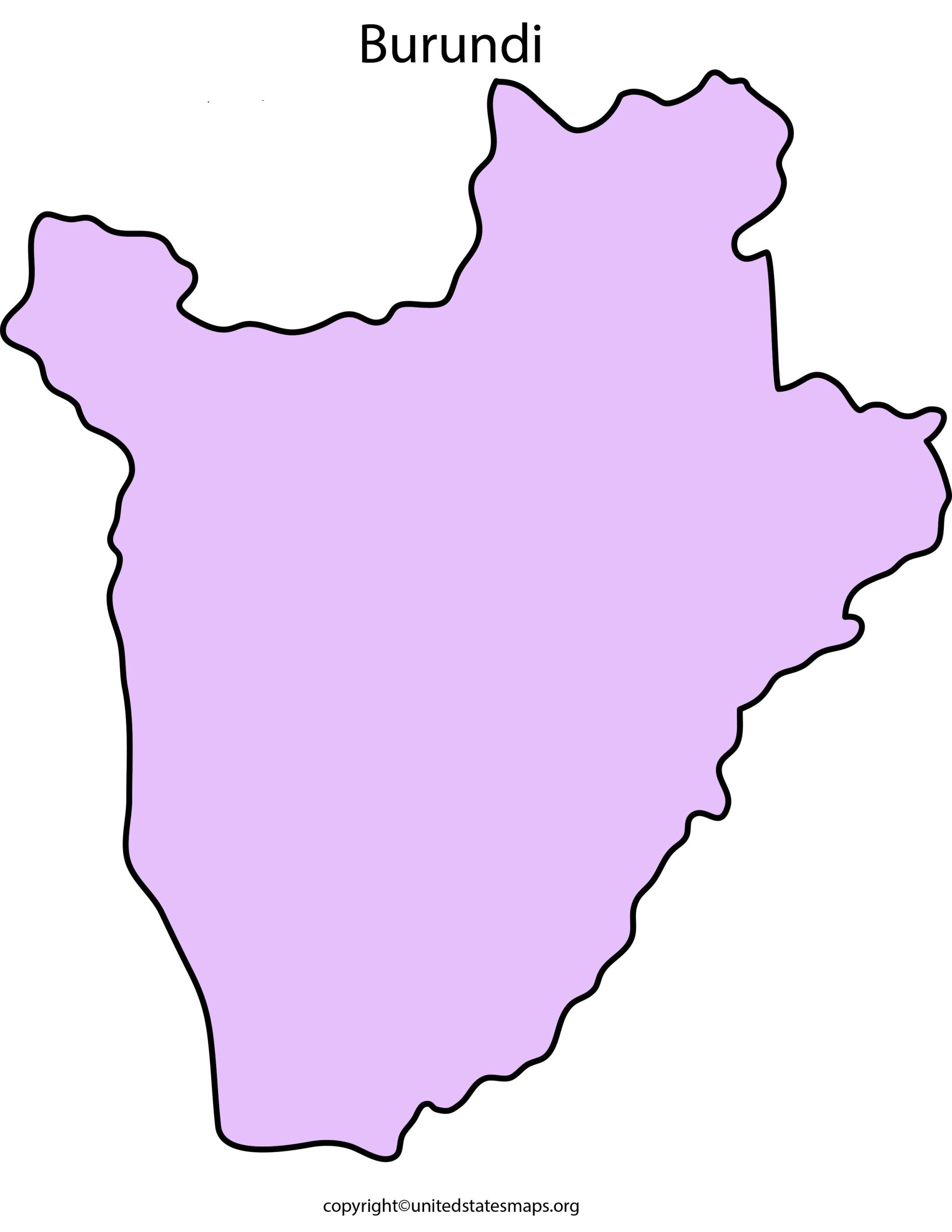 Blank Burundi Map | Blank Outline Map of Burundi