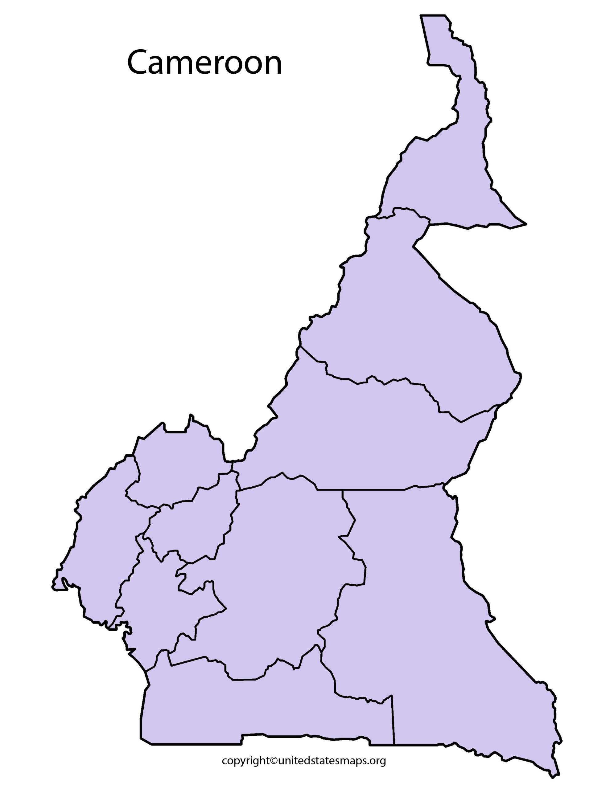 Blank Cameroon Map | Map of Cameroon Blank