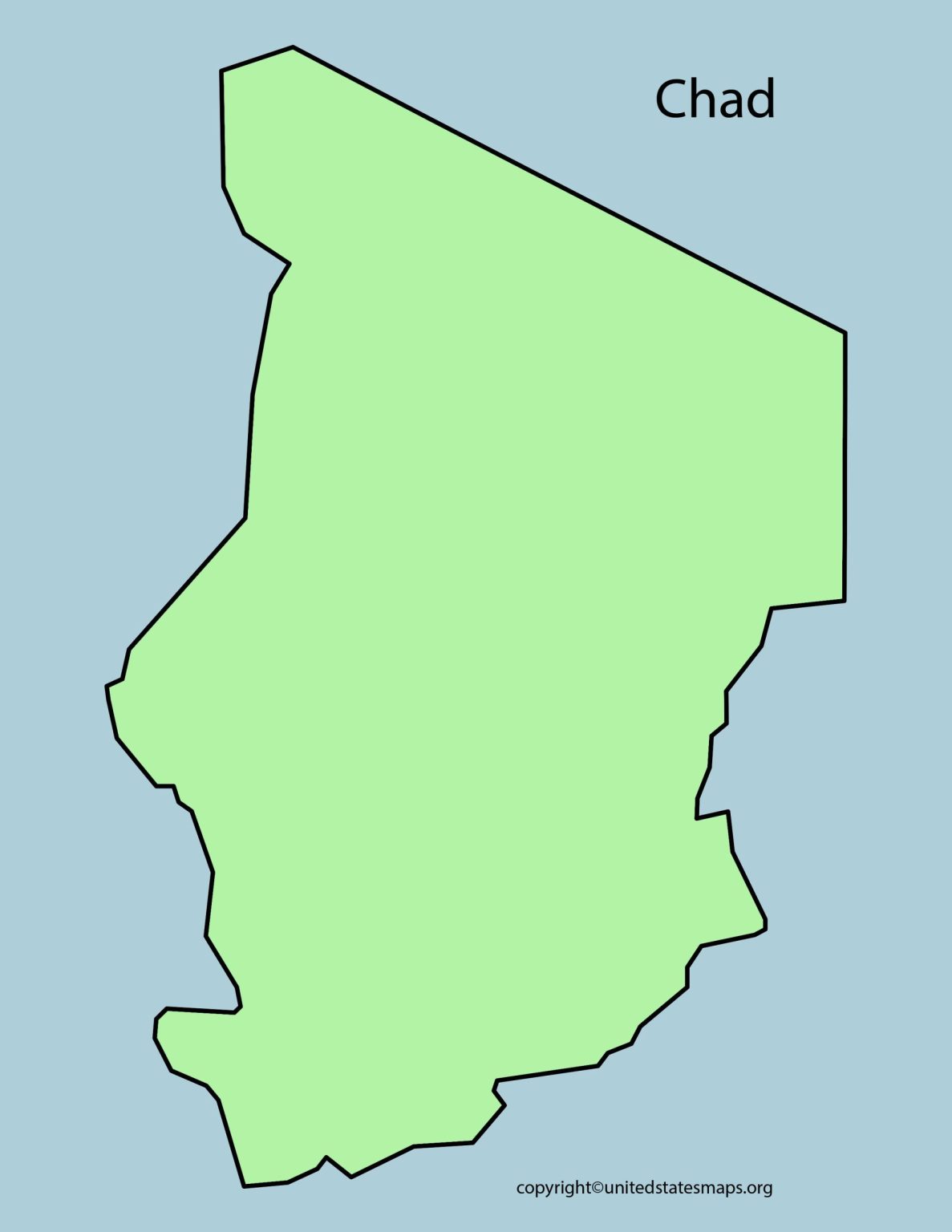 Blank Chad Map | Printable Blank Map of Chad