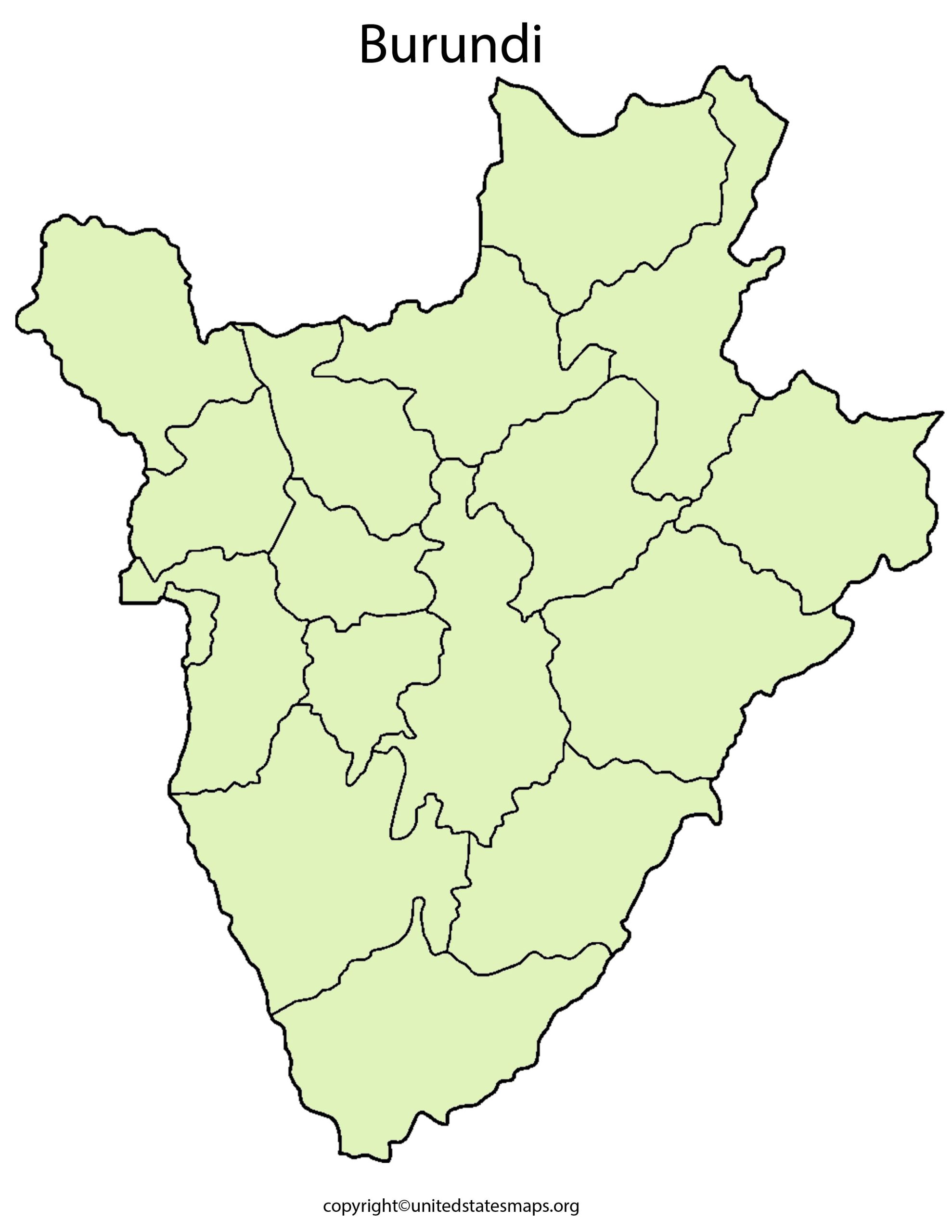 Blank Burundi Map | Blank Outline Map of Burundi
