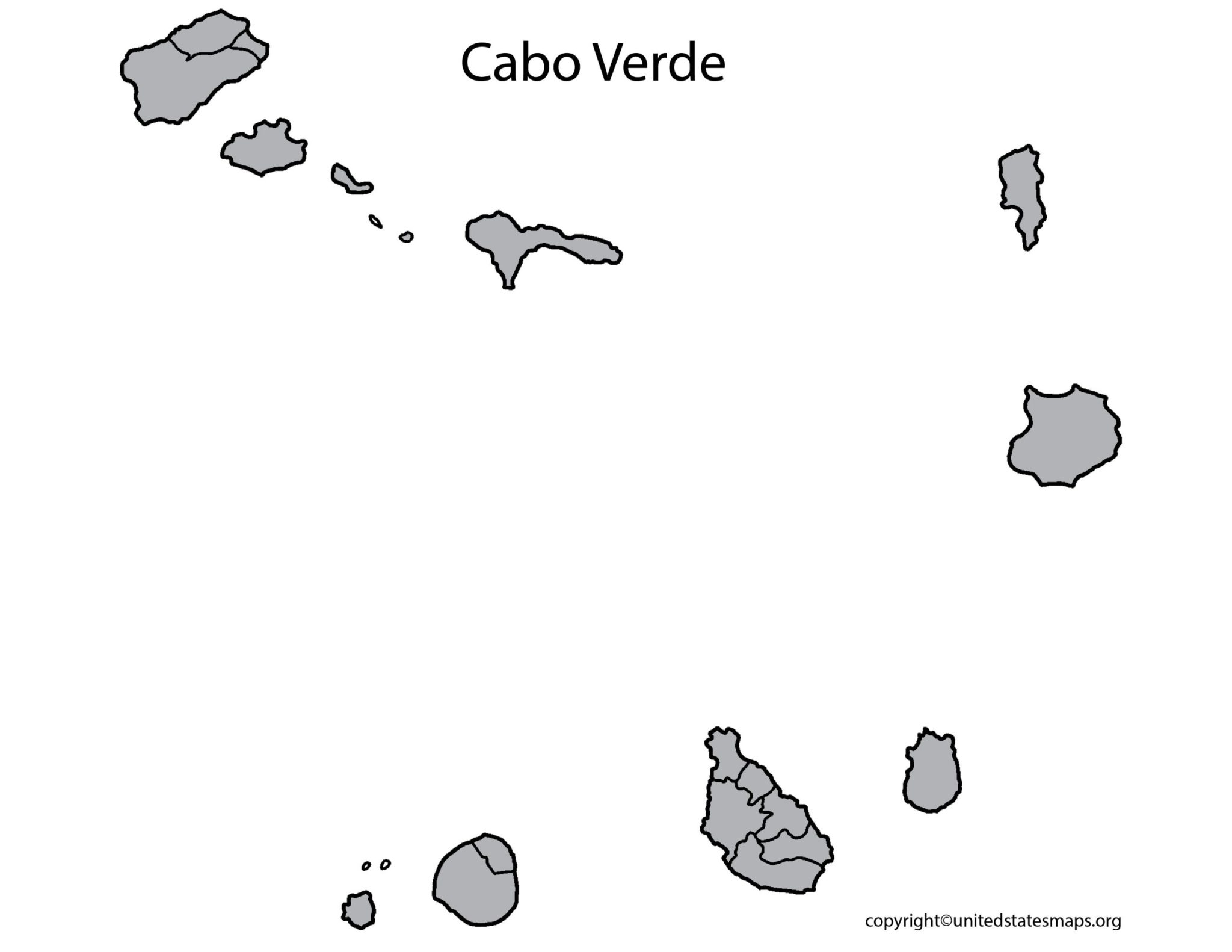 Blank Cabo Verde Map | Map of Cabo Verde Blank