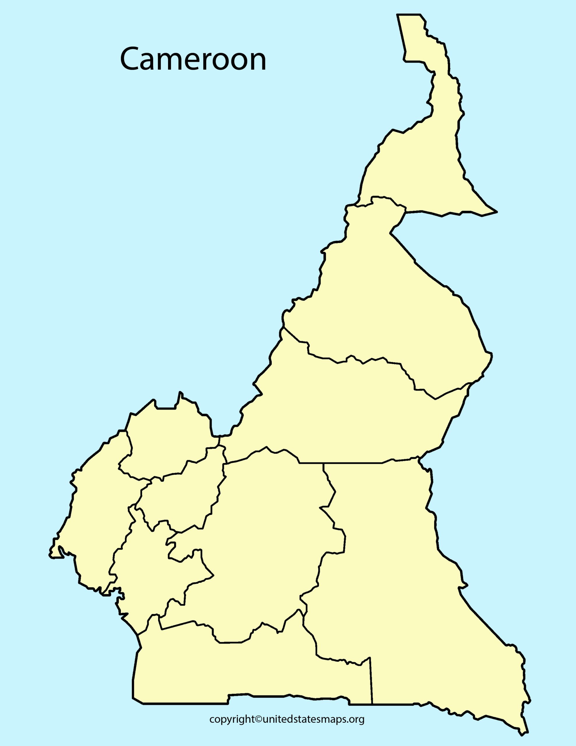 Blank Cameroon Map | Map of Cameroon Blank