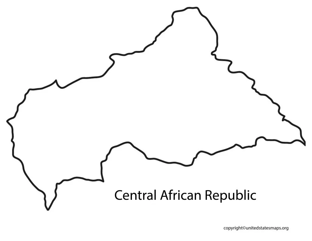 Blank Central African Republic Map [Printable Outline]