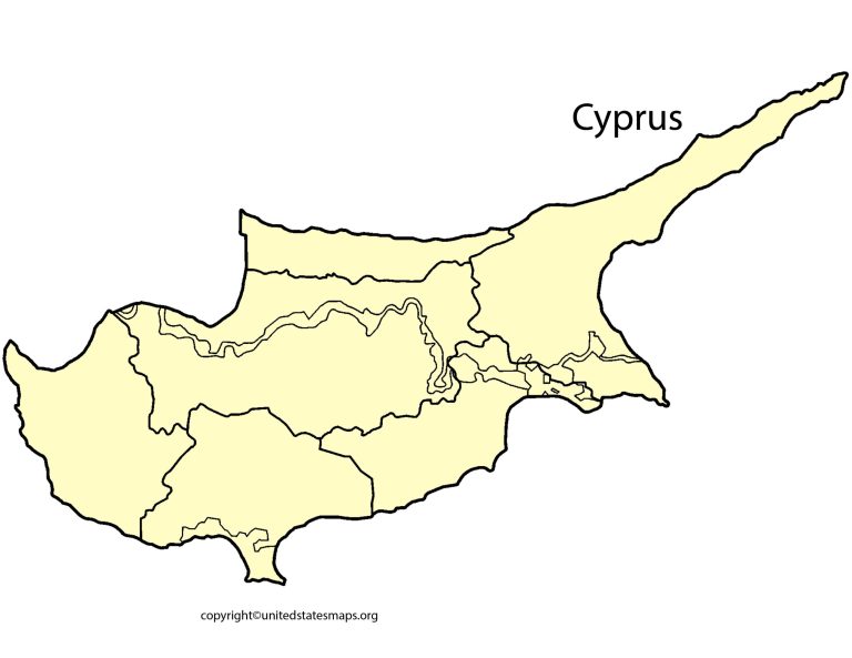 Blank Cyprus Map | Blank Outline Map of Cyprus