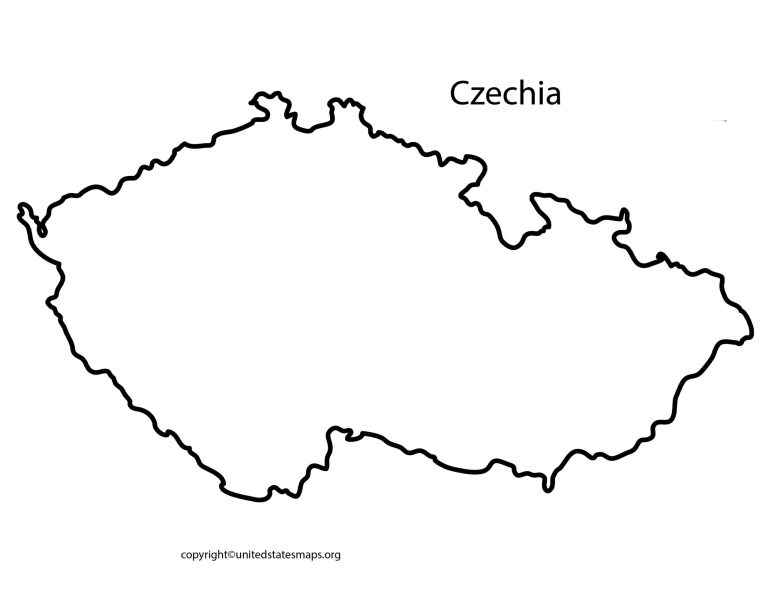 Blank Czechia Map | Blank Outline Map of Czechia