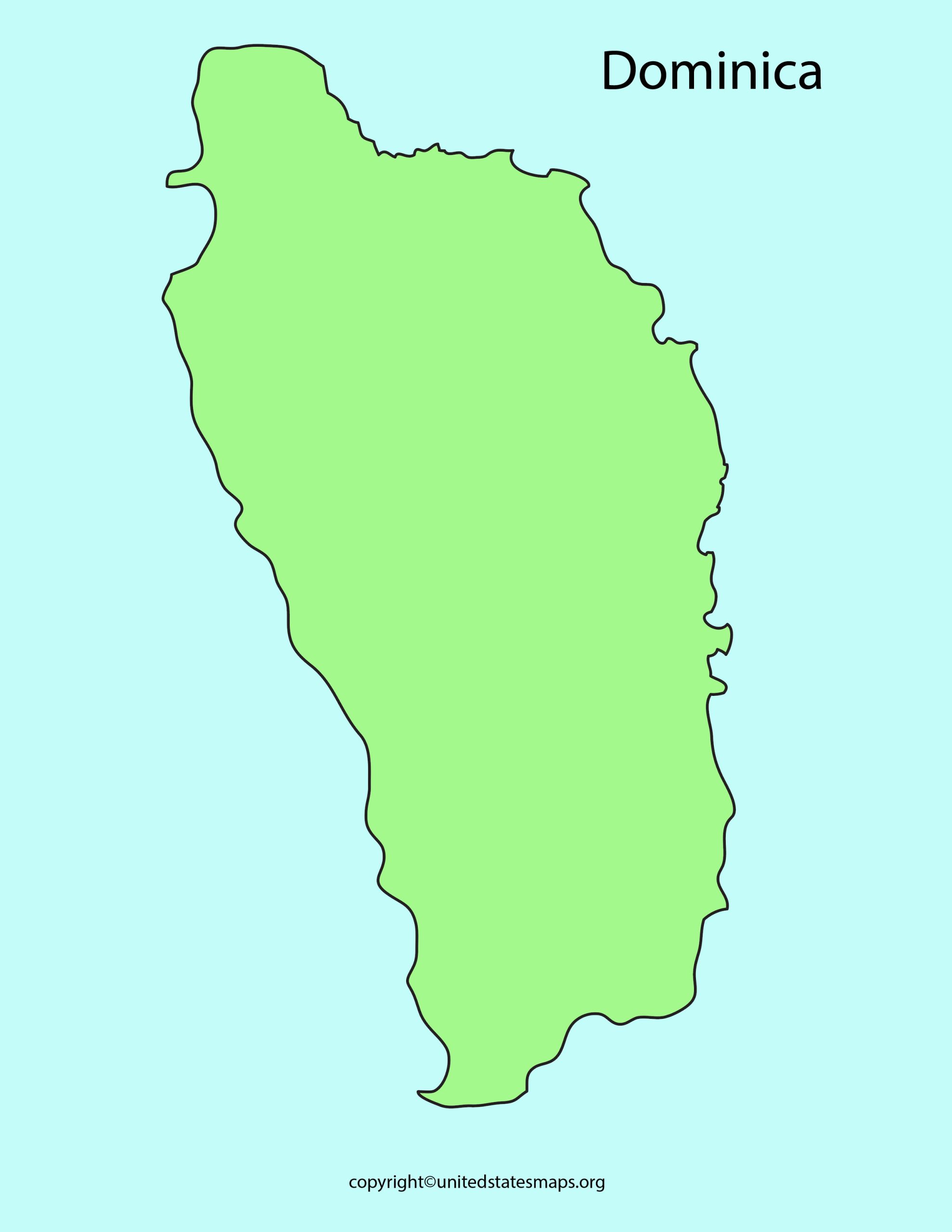 Blank Dominica Map | Blank Outline Map of Dominica