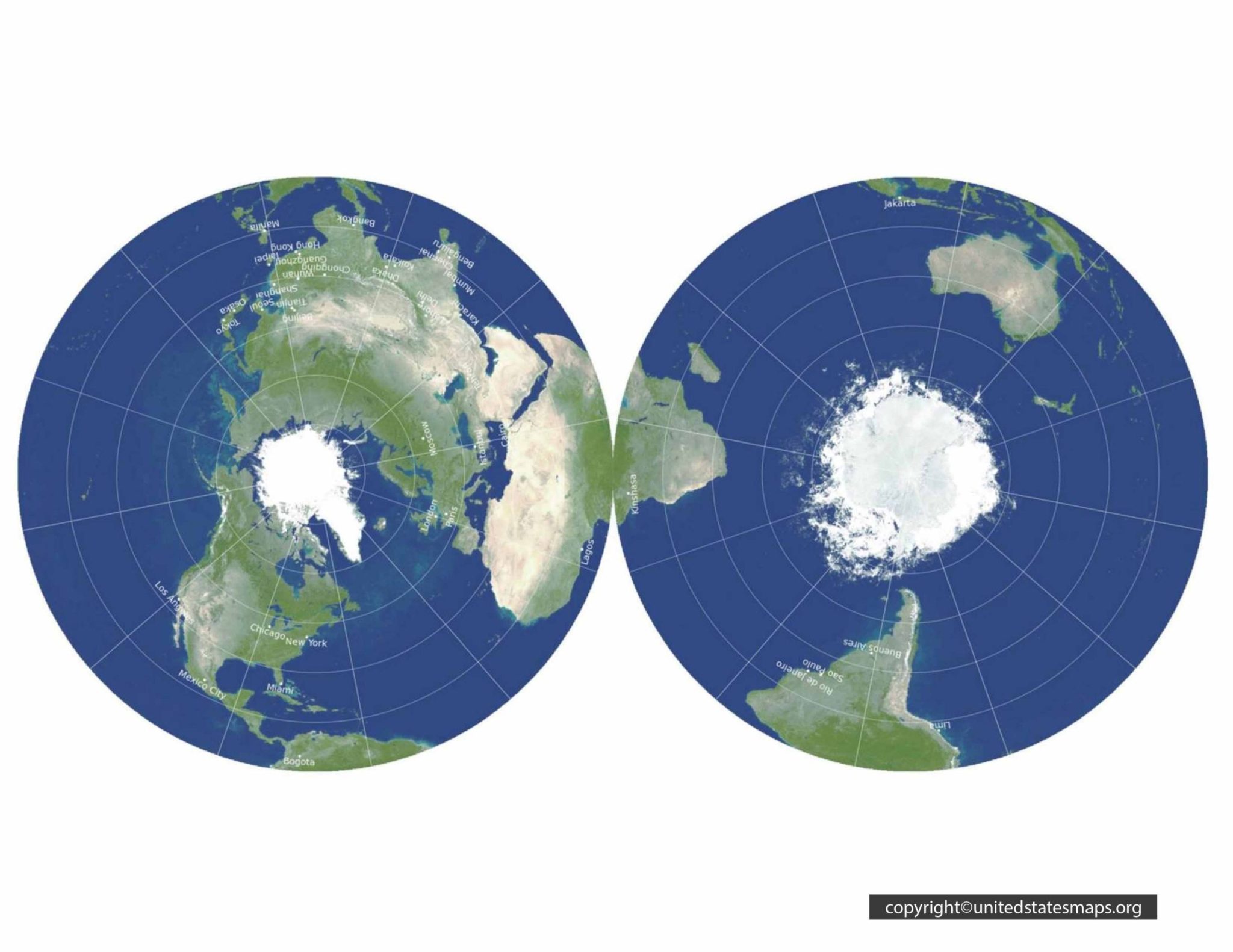 Flat Earth Map | Map of Earth Flattened [Theory Map]