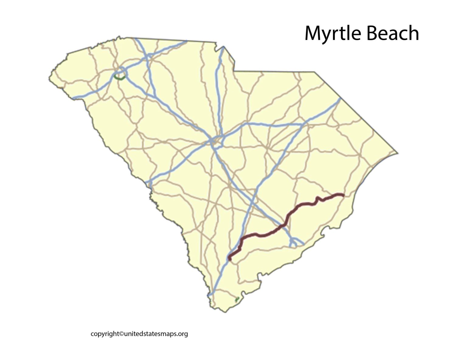 Myrtle Beach Map | Map of Myrtle Beach South Carolina