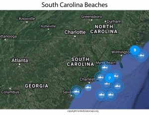 South Carolina Beaches Map | Map of South Carolina Beaches